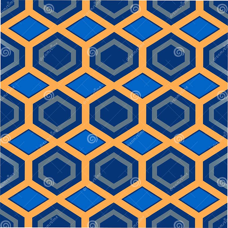 Vector Seamless Pattern Modern Stylish Texture Repeating Geometric Tiles with Hexagonal Elements ...