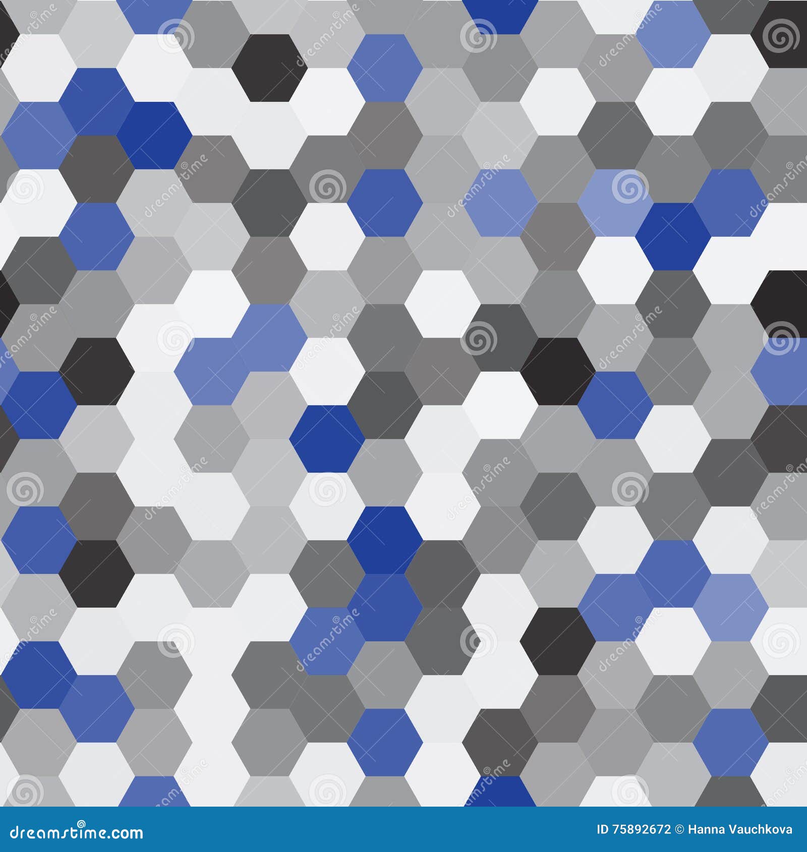 Vector Seamless Pattern. Modern Stylish Texture. Repeating Hexagon ...