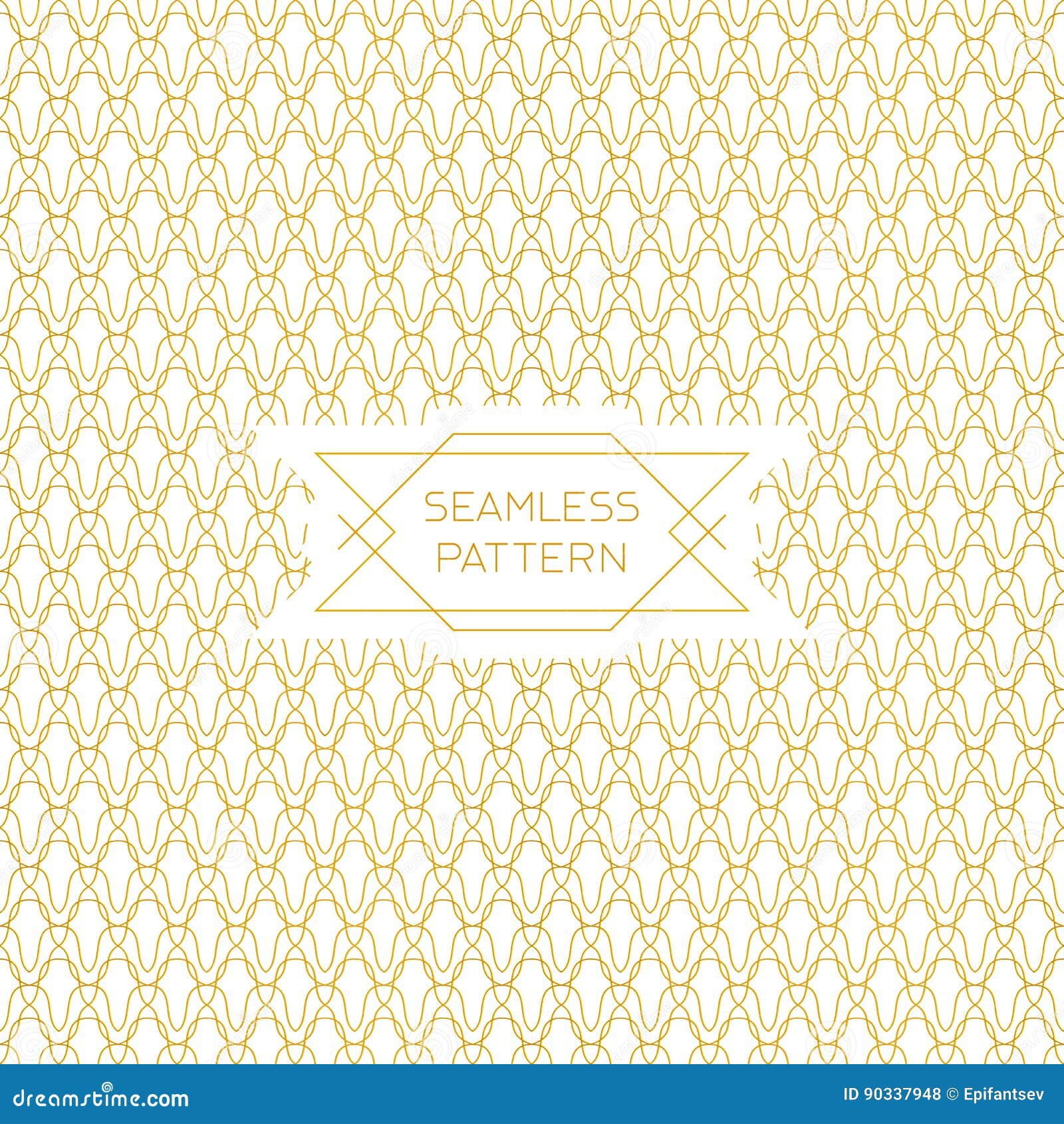 Vector Seamless Pattern with Mono Line Style Label Stock Vector ...