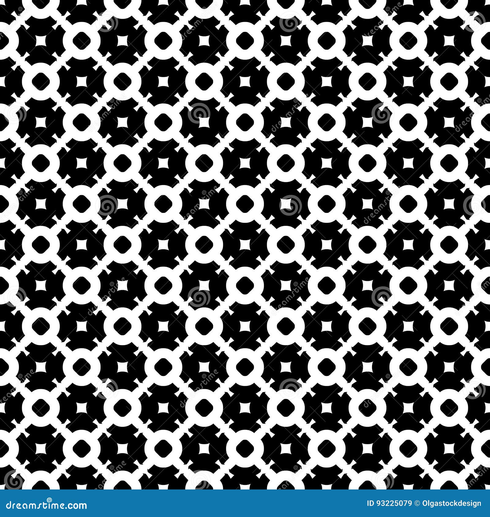 Vector Seamless Pattern Monochrome Lattice Texture Stock Vector