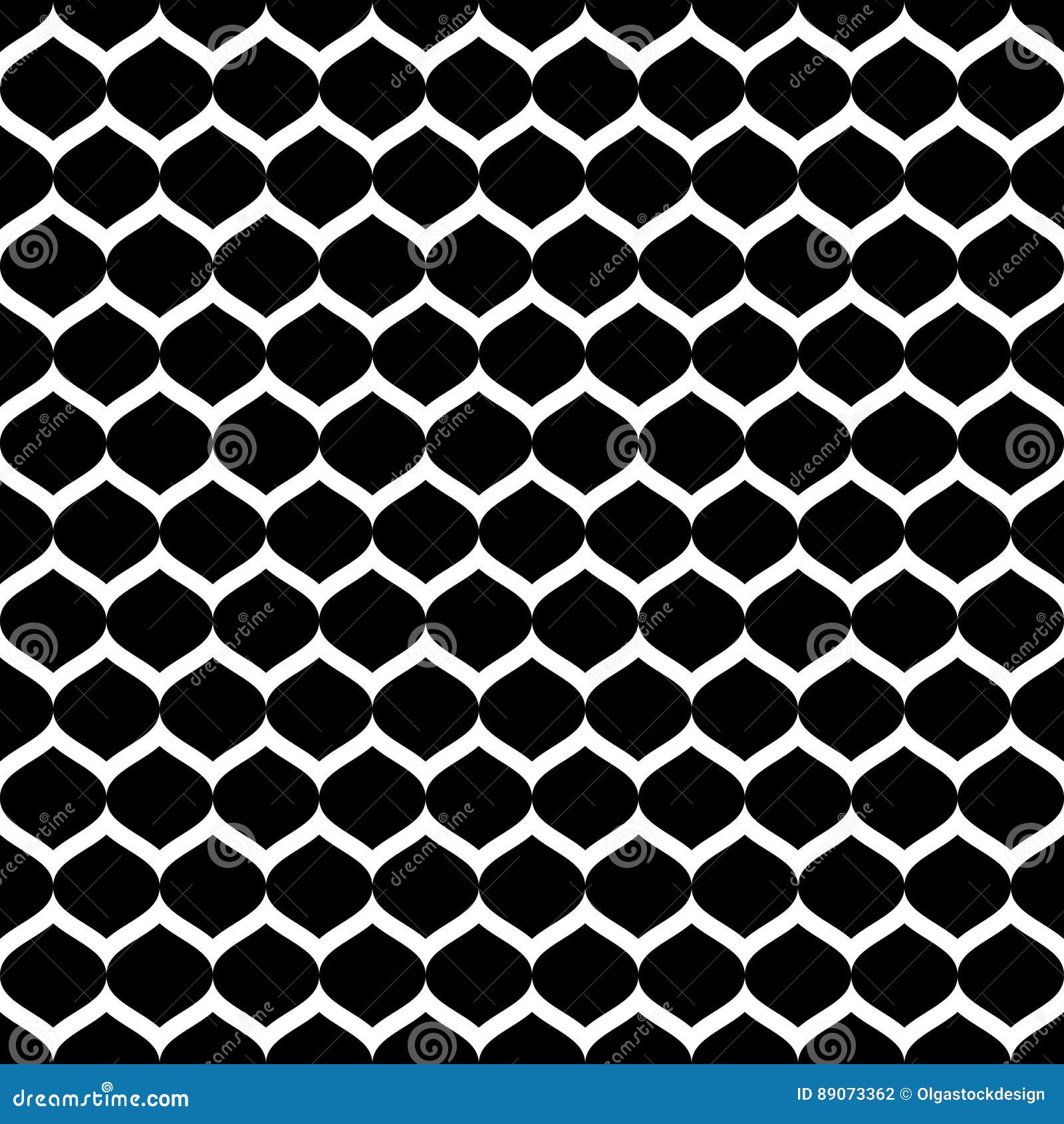 Vector Seamless Pattern, Monochrome Mesh, Black & White Stock Vector ...