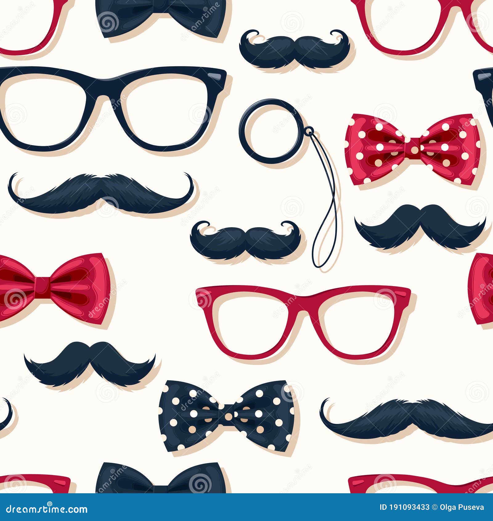 Seamless Moustache Pattern Vector Illustration | CartoonDealer.com ...