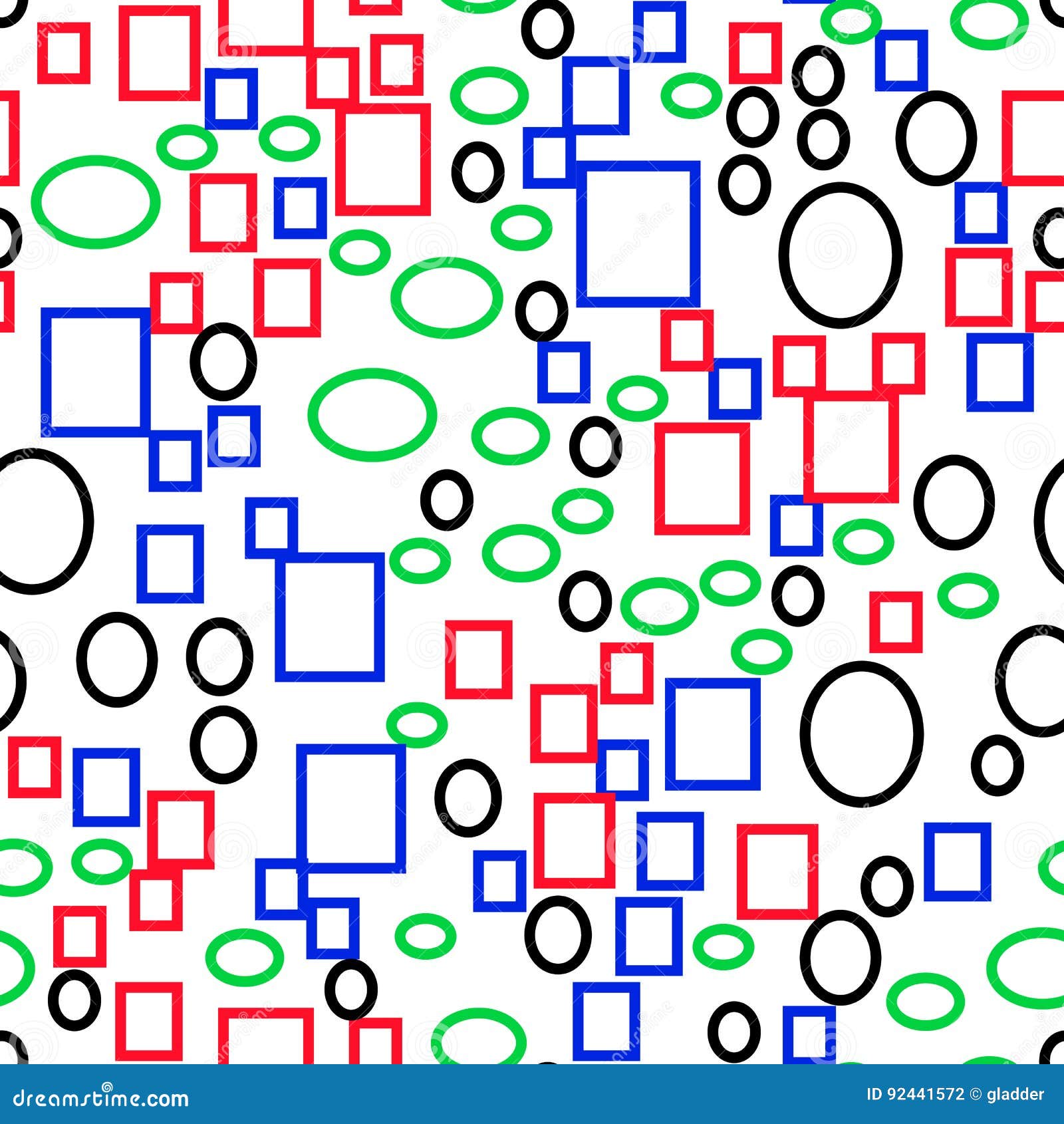 Vector Seamless Pattern of Multi-colored Primitive Geometric Shapes ...