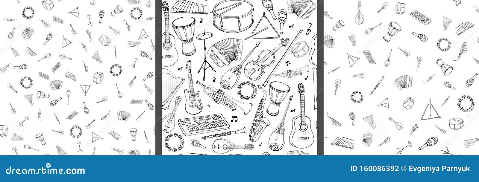 Vector Seamless Pattern of Musical Instruments. Stock Vector ...