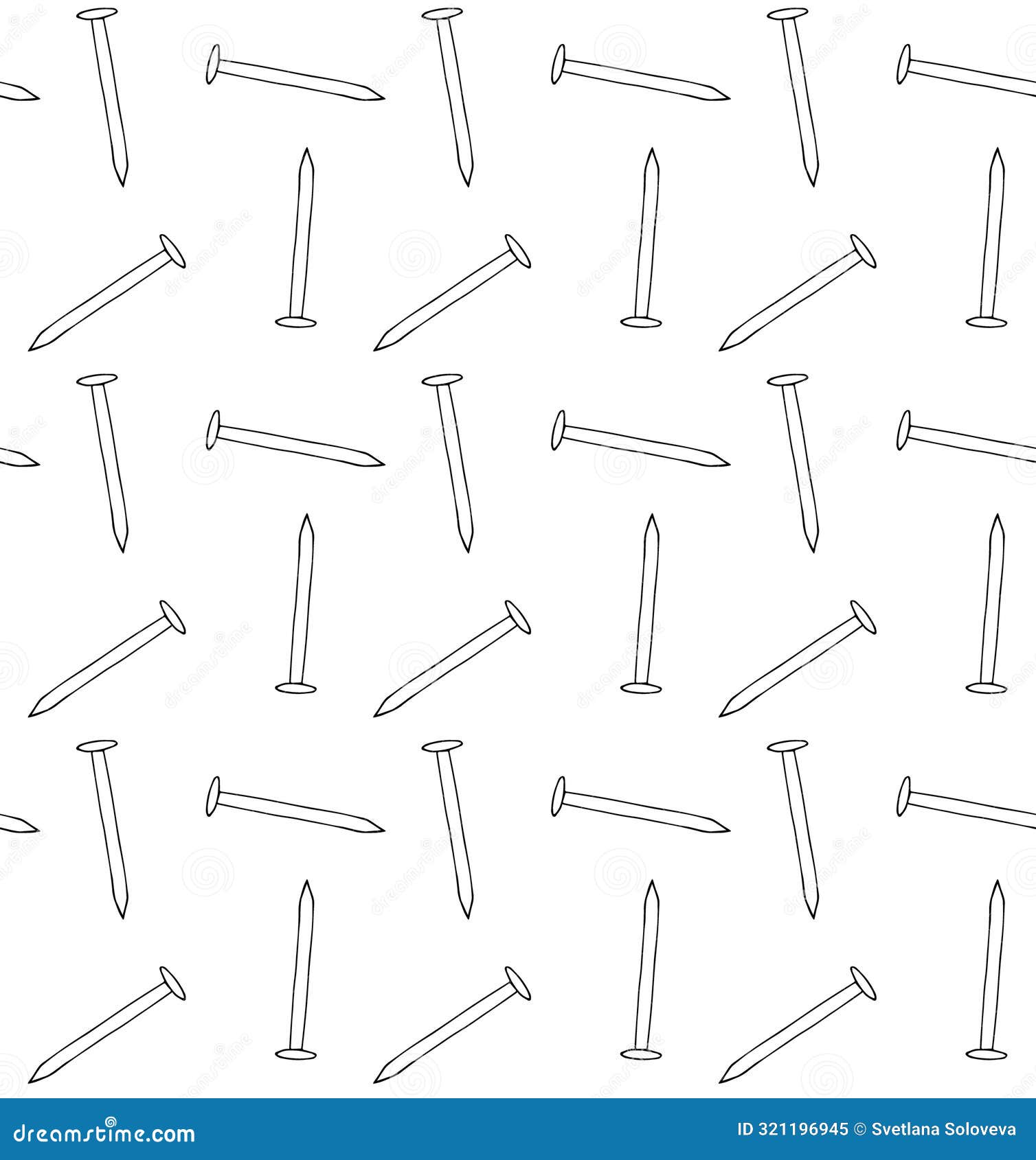 Vector Seamless Pattern of Nail Pin Stock Vector - Illustration of ...
