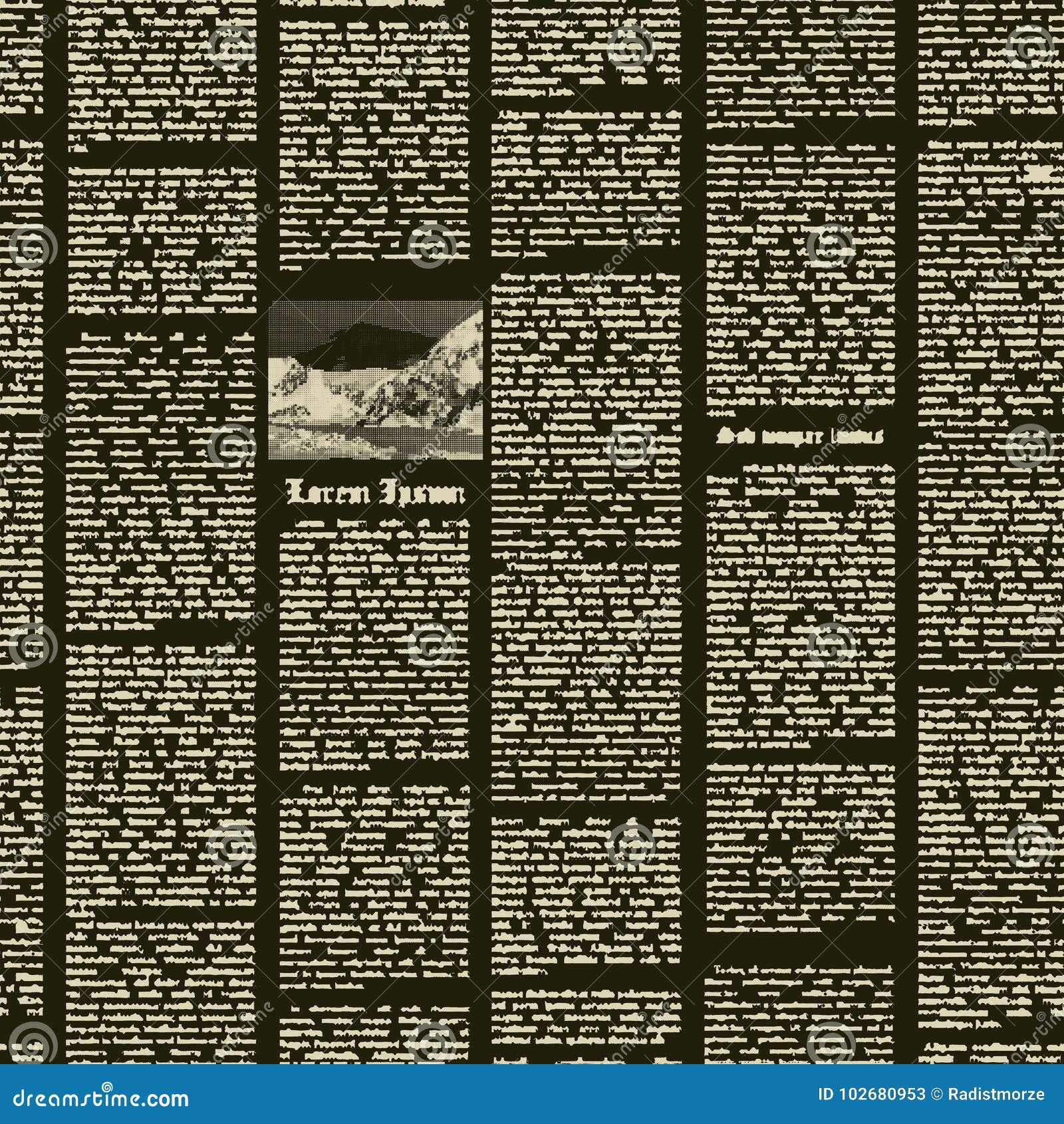Vector Seamless Pattern Newspaper. Stock Illustration - Illustration of ...