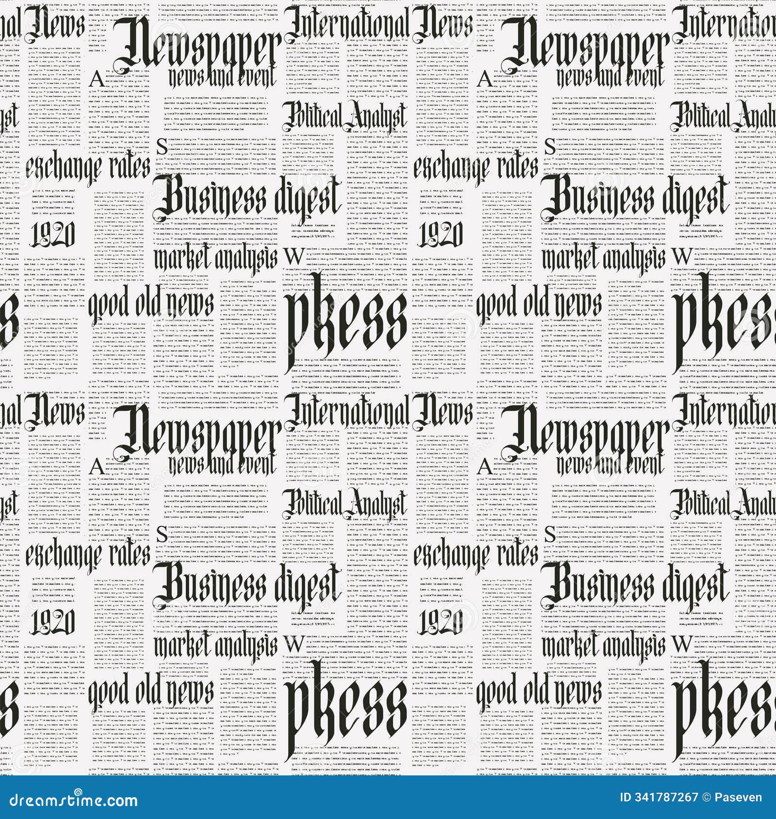 Seamless Pattern with Newspaper Columns Stock Vector - Illustration of ...