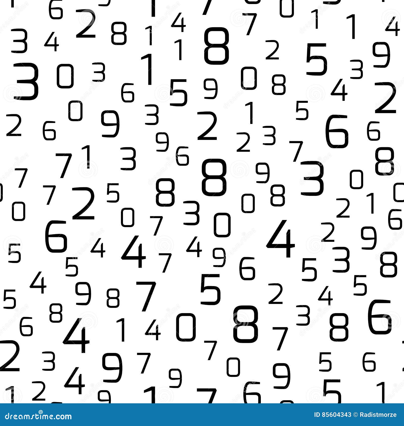 Vector Seamless Pattern with Numbers in Random Order Stock Vector ...