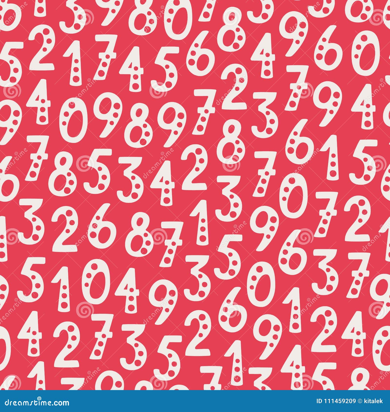 Vector Seamless Pattern with Numbers in Random Order Stock Vector ...
