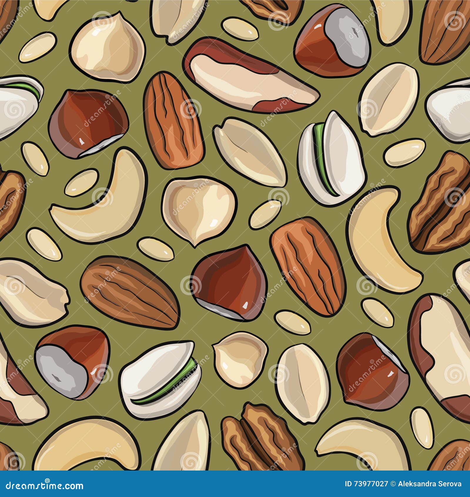 Vector Seamless Pattern Nuts. Stock Vector - Illustration of element ...