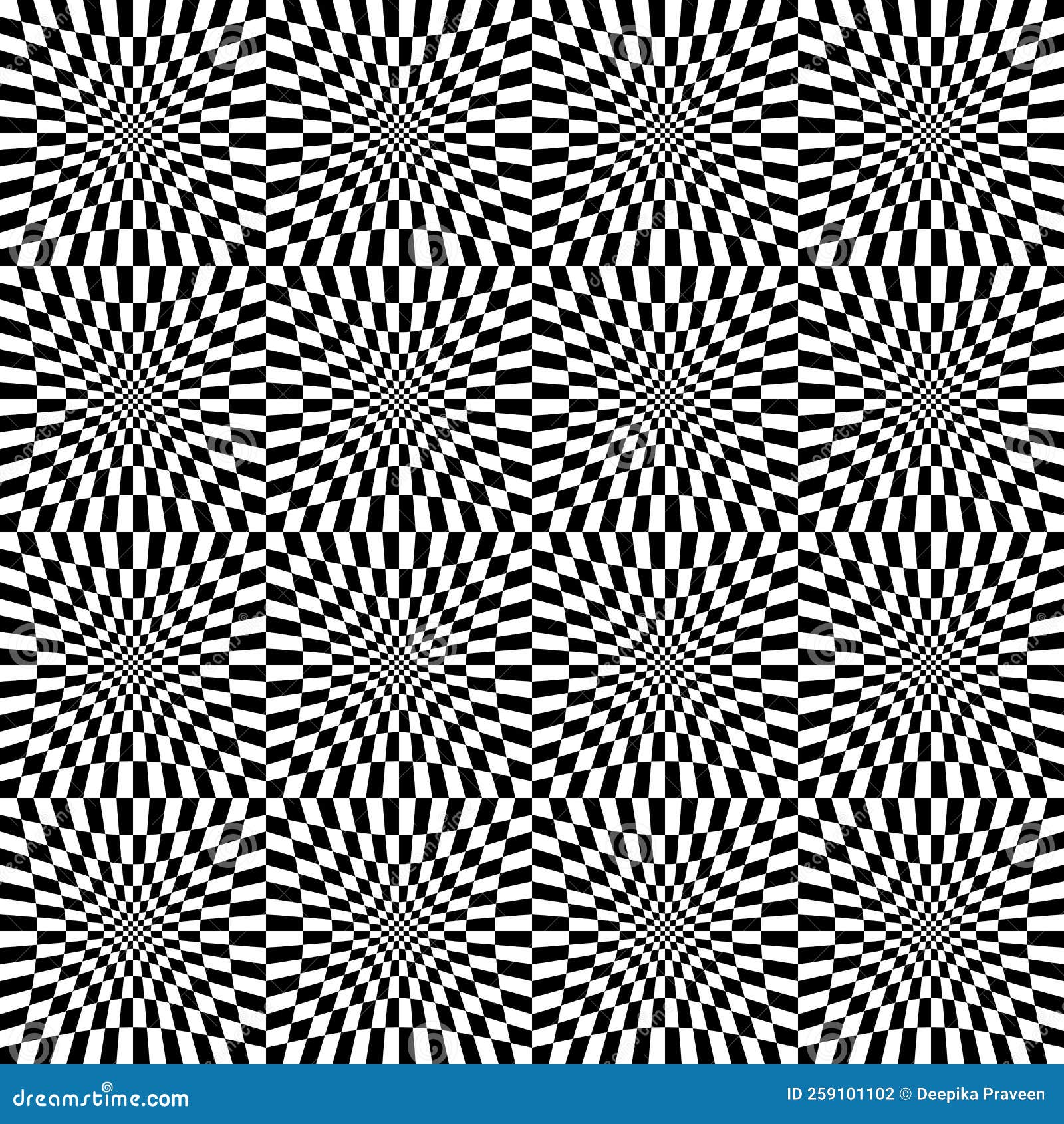 Vector Seamless Pattern with Optical Illusion. Stock Illustration ...