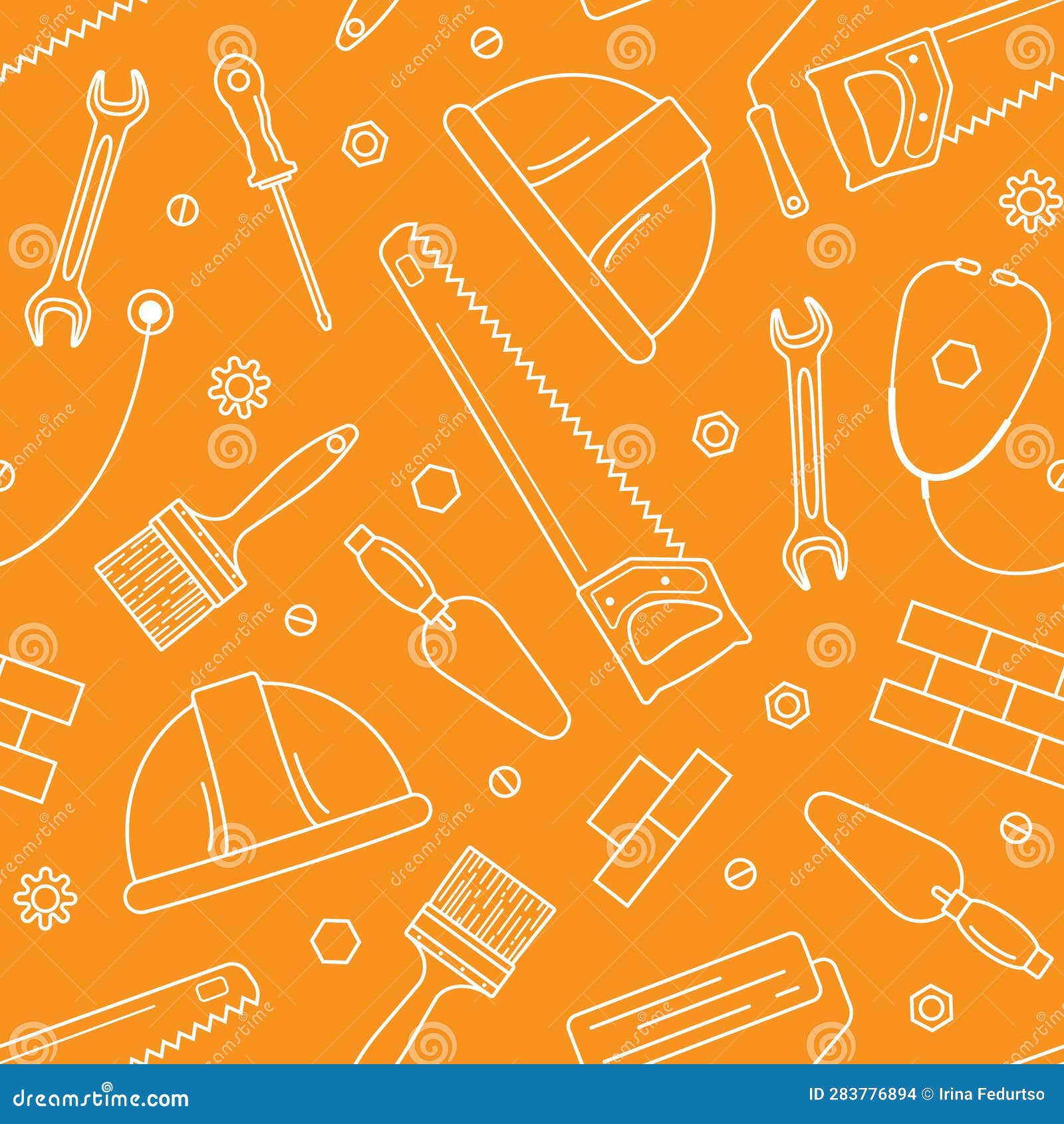 Vector Seamless Pattern on an Orange Background for the International ...