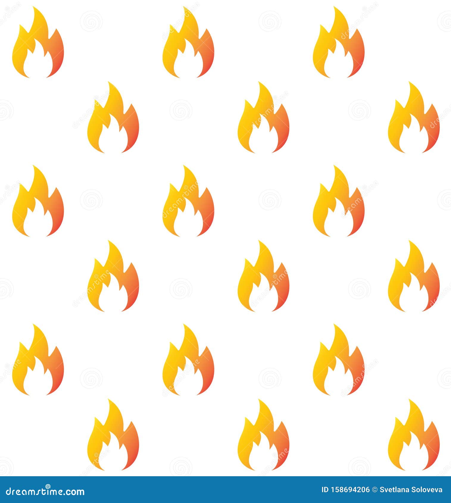 Vector Seamless Pattern of Orange Gradient Fire Stock Vector ...