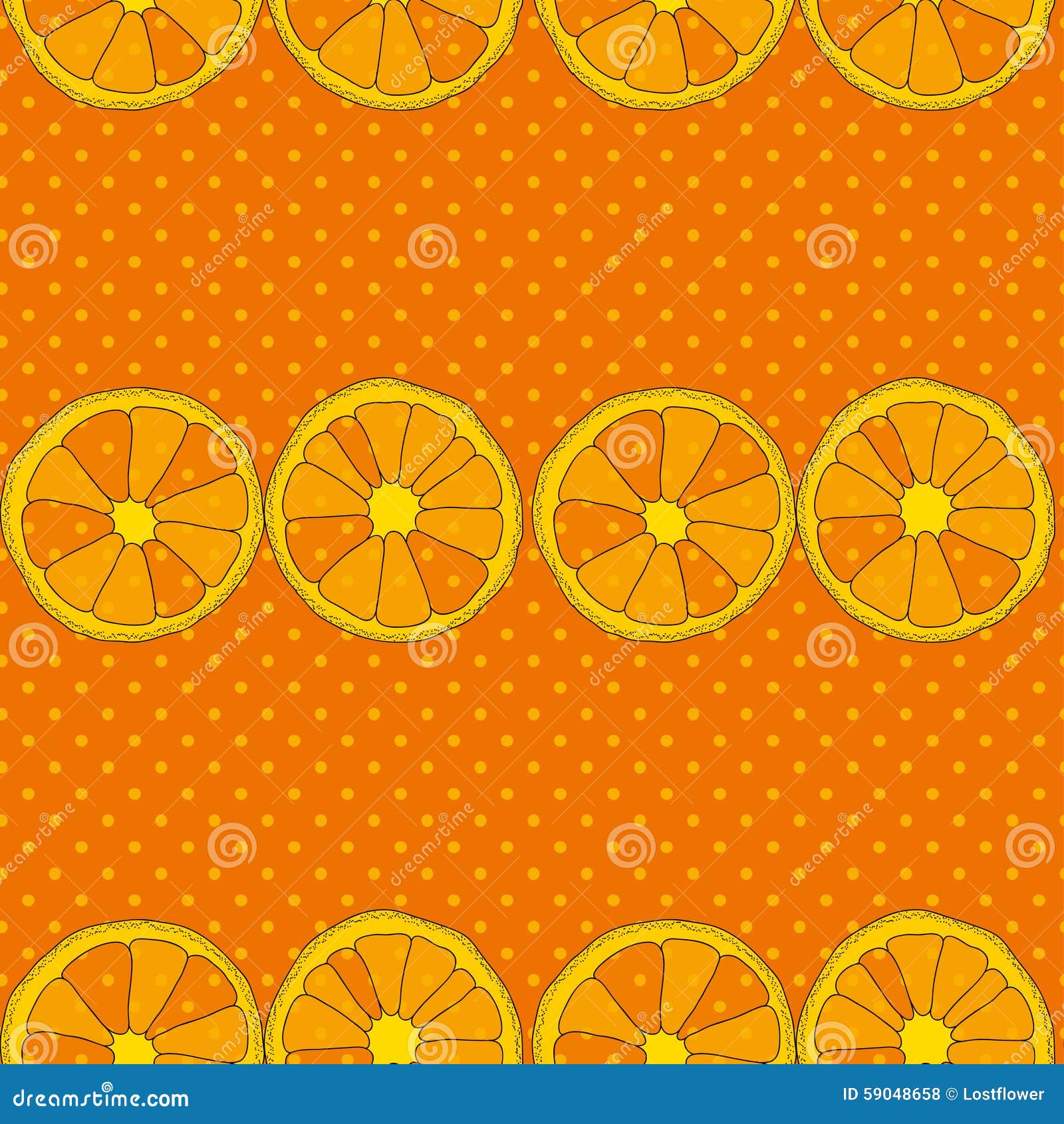 Vector Seamless Pattern with Oranges Stock Illustration - Illustration ...