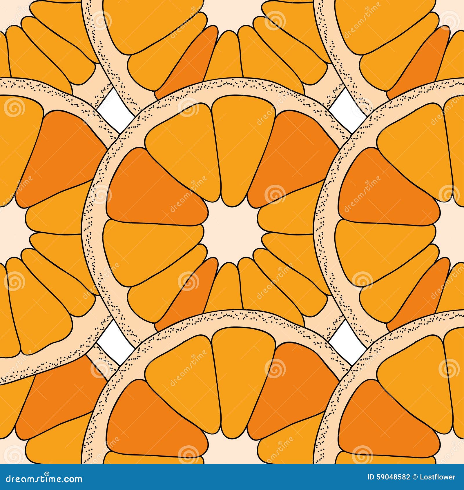 Vector Seamless Pattern with Oranges Stock Illustration - Illustration ...