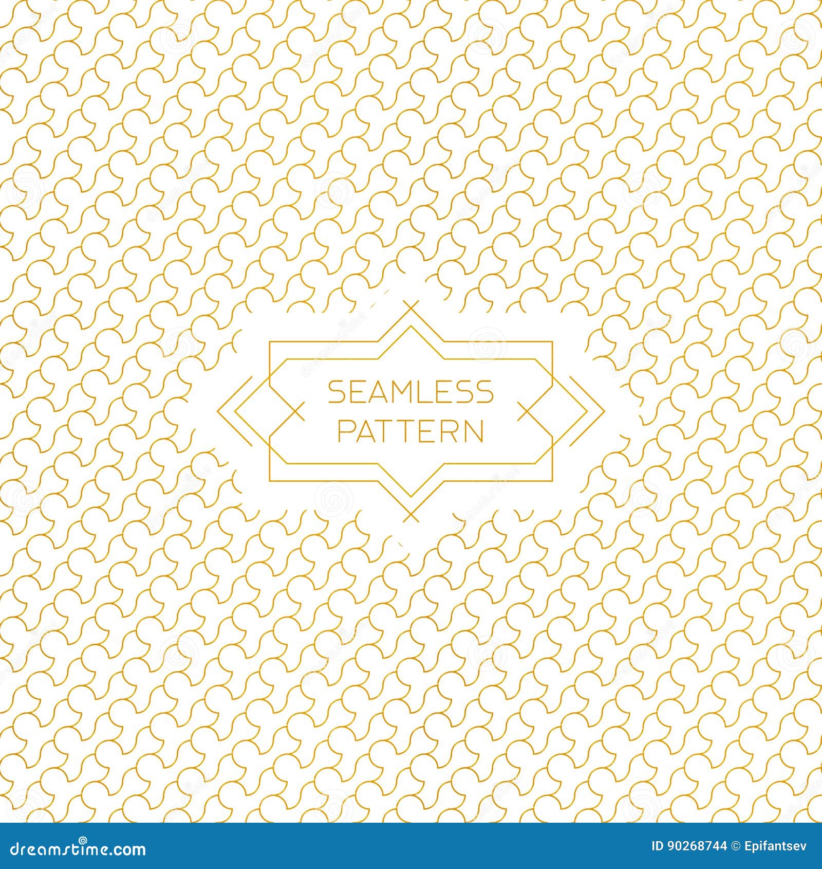 Vector Seamless Pattern with Outline Style Label Stock Vector ...