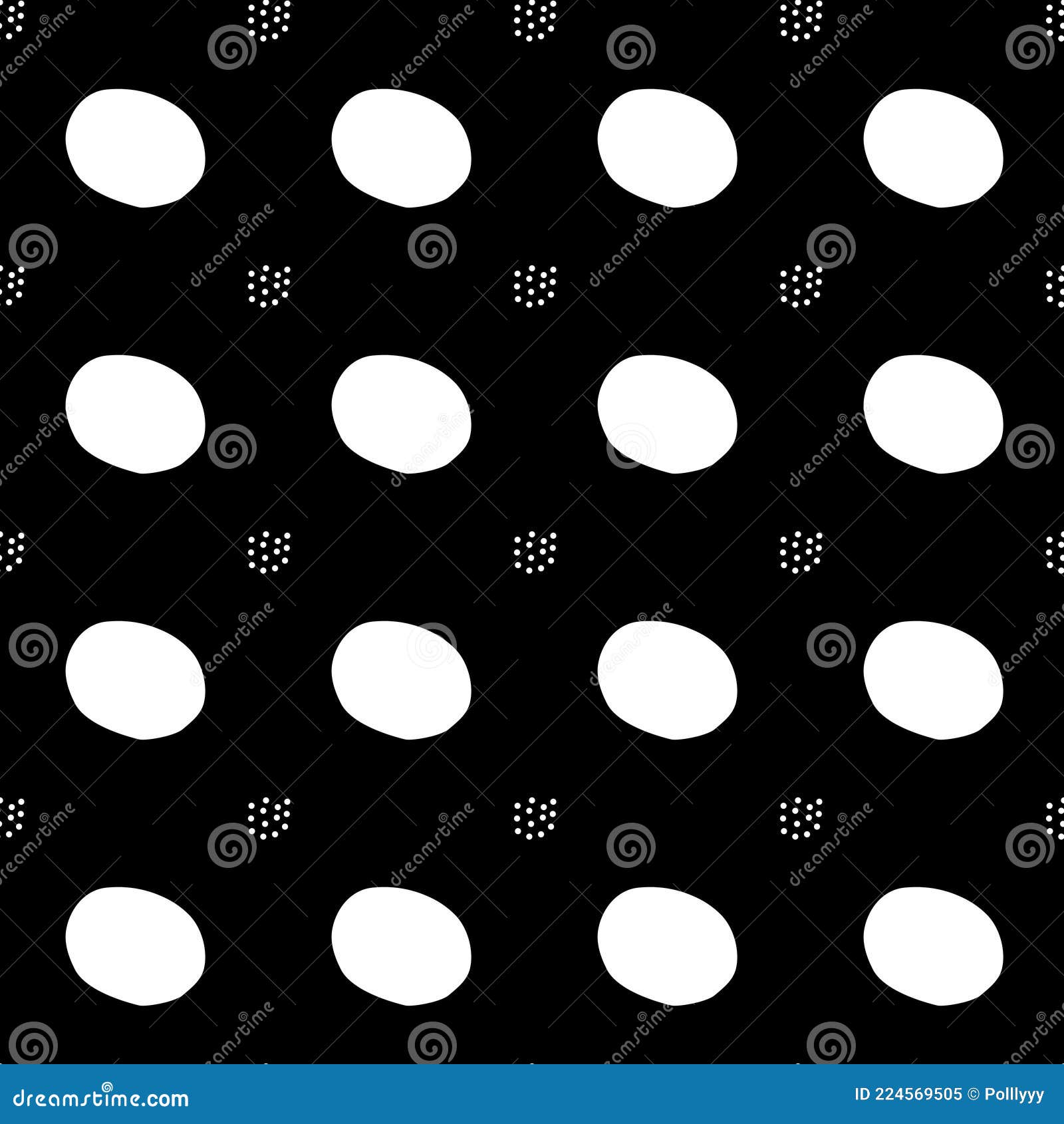 Vector Seamless Pattern with Oval and Dots. Background Illustration ...