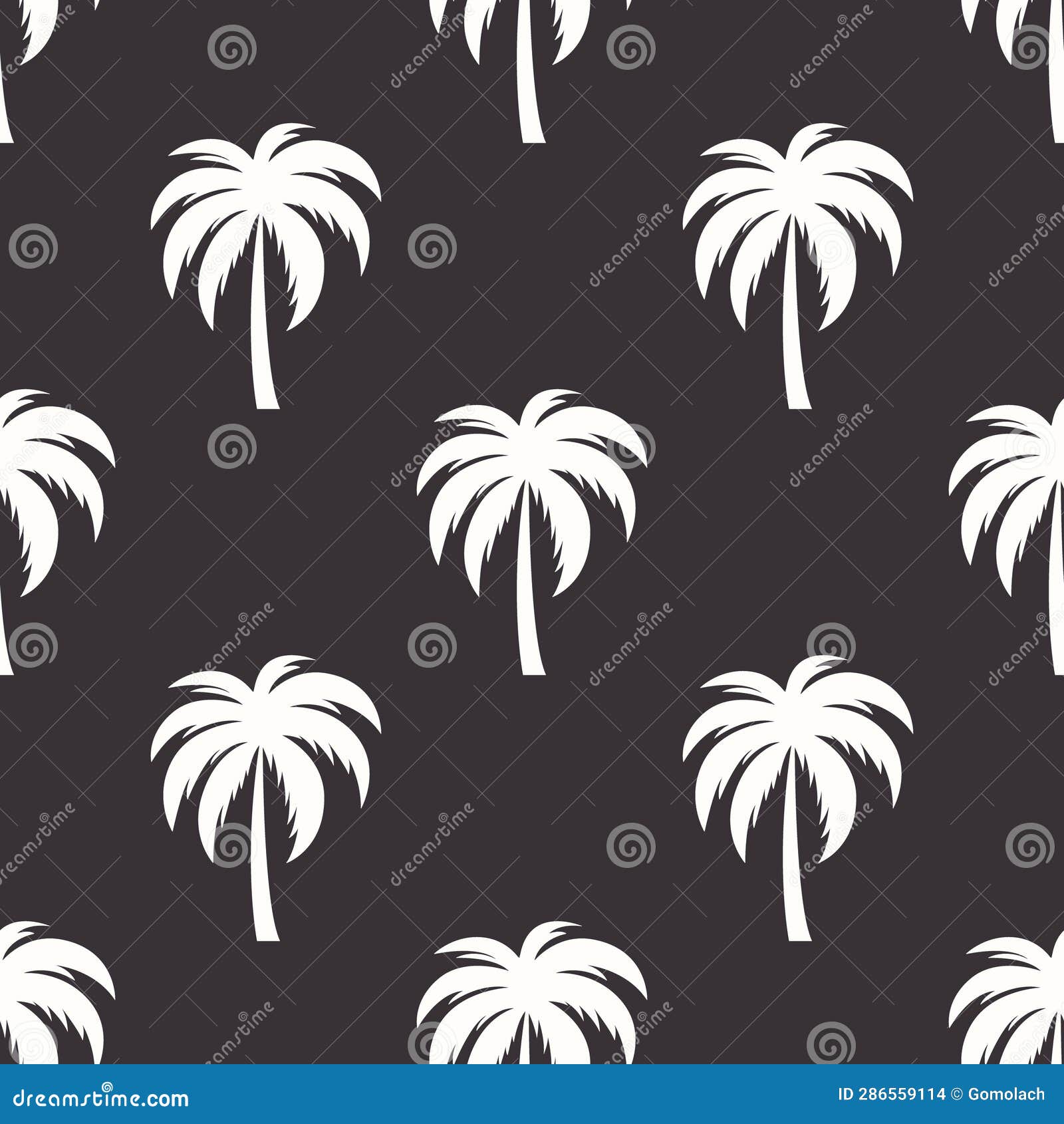 Vector Seamless Pattern with Palm Trees, Palm Tree Design Template ...