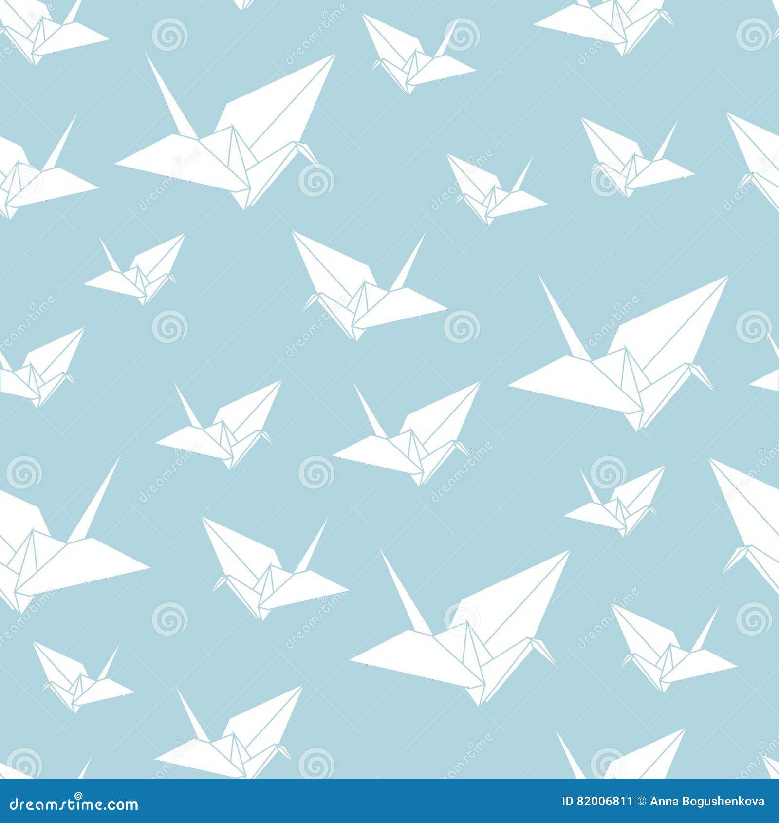Vector Seamless Pattern Paper Origami Swan Stock Illustration ...