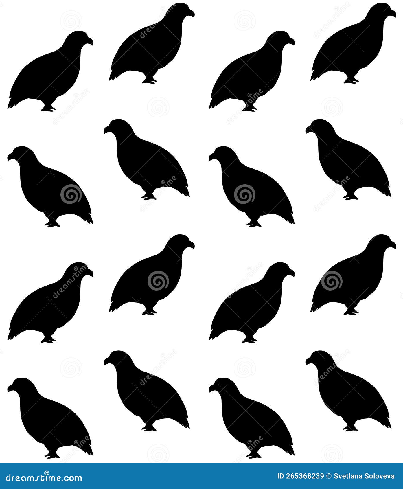 Vector Seamless Pattern of Partridge Bird Stock Vector - Illustration ...
