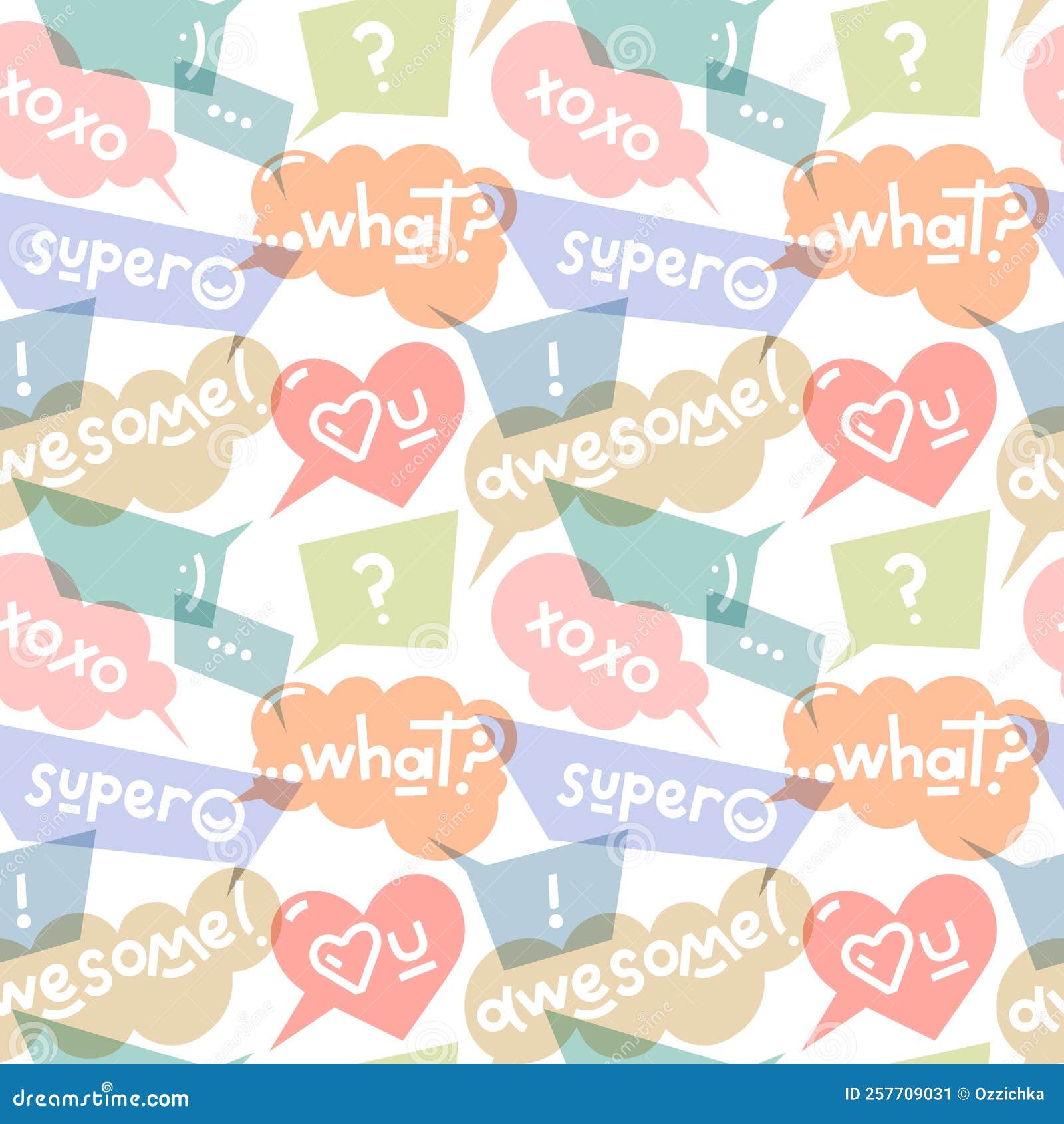 Vector Seamless Pattern with Pastel Color Transparent Speech Bubbles ...
