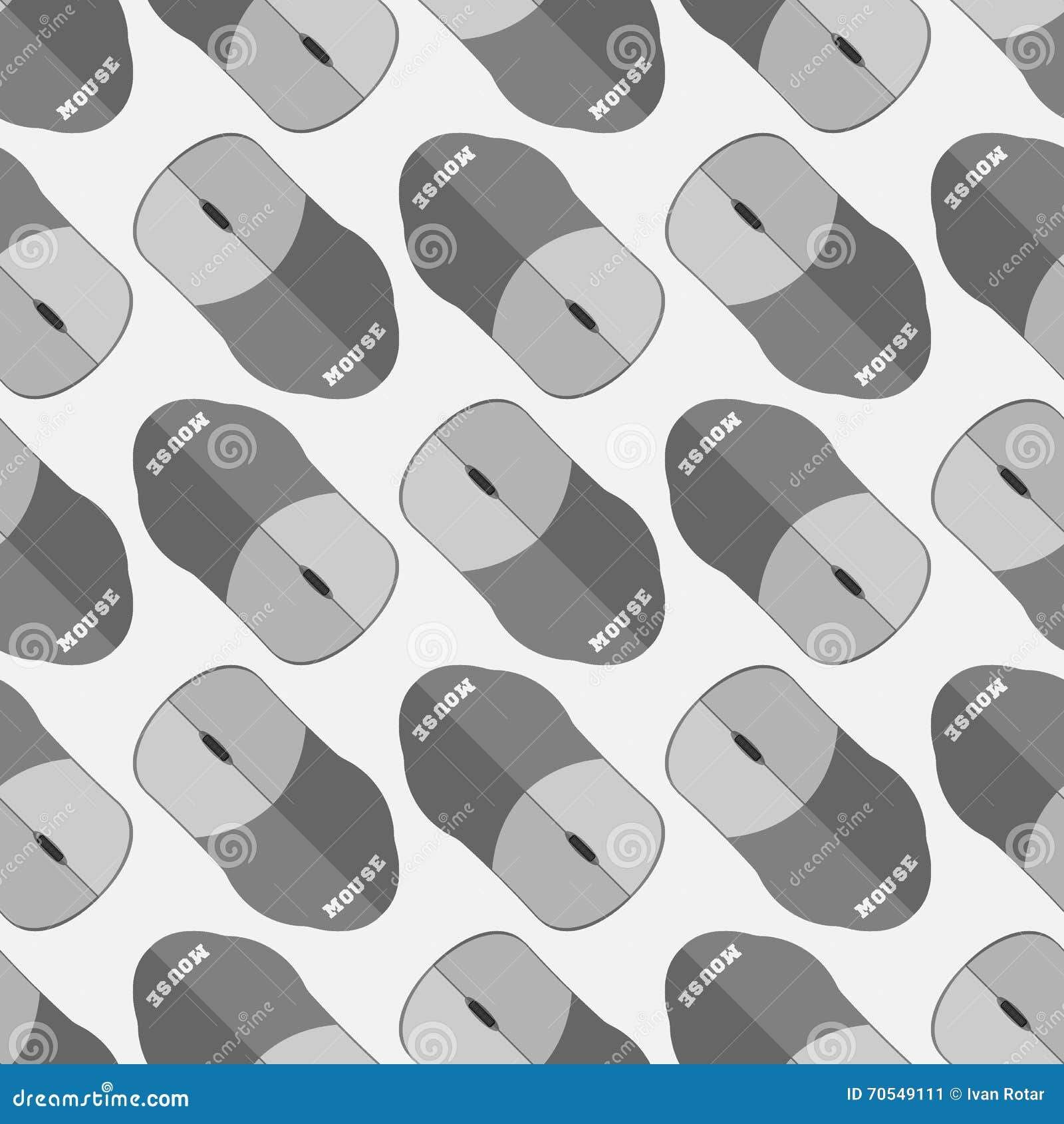 Vector Seamless Pattern with Pc Mouses. Stock Vector - Illustration of ...