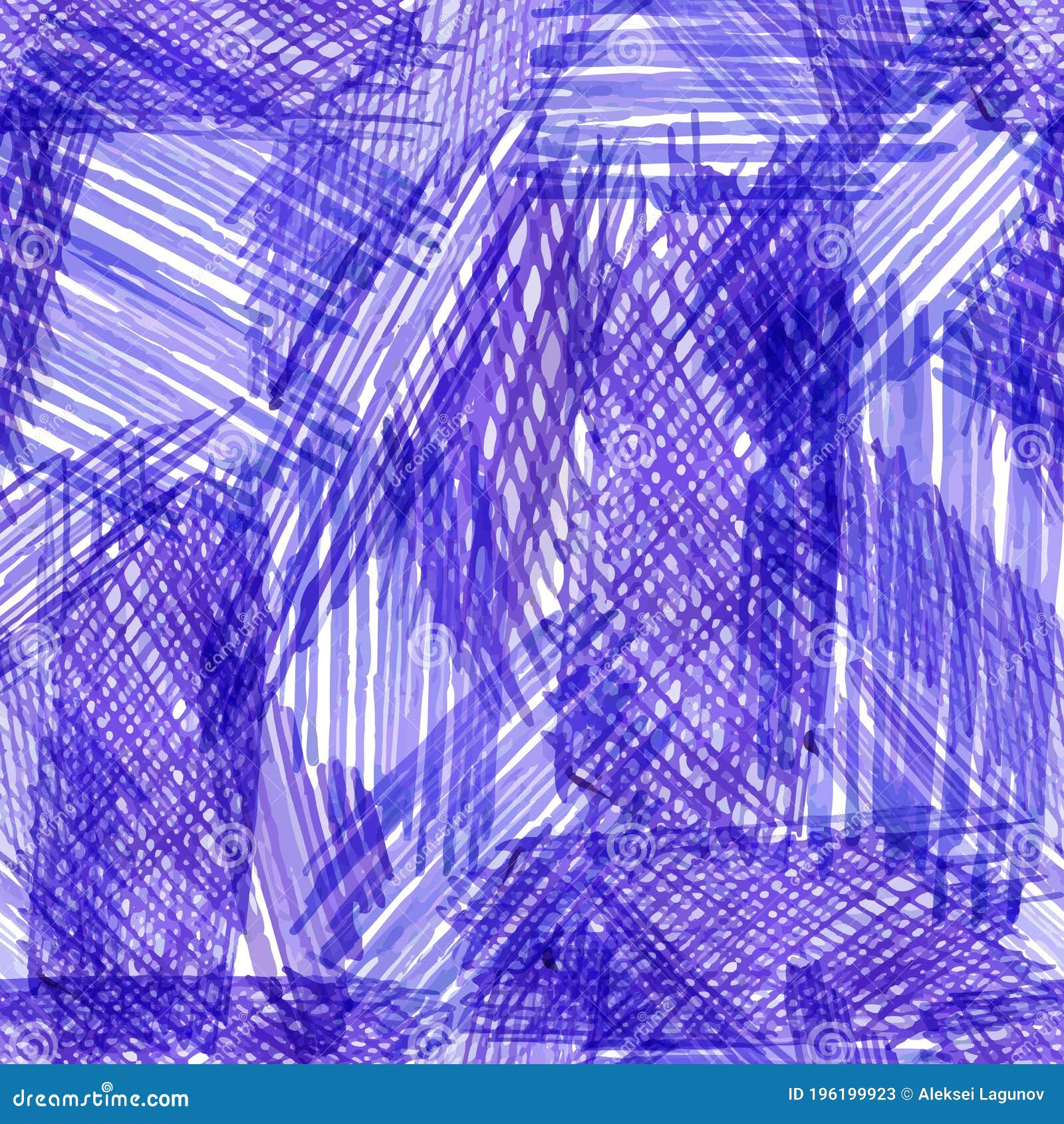 Vector Seamless Pattern, Pen Freehand Drawn Texture, Background ...