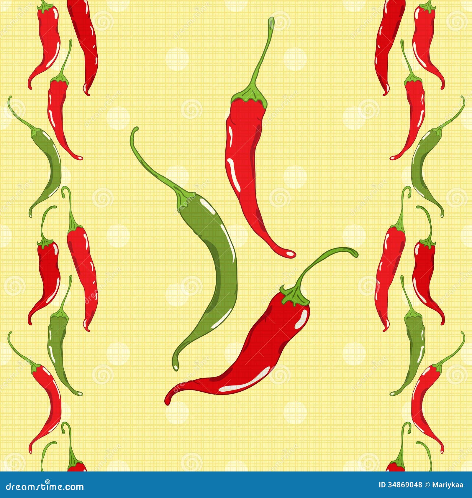 Vector Seamless Pattern With Peppers Stock Vector - Illustration of ...