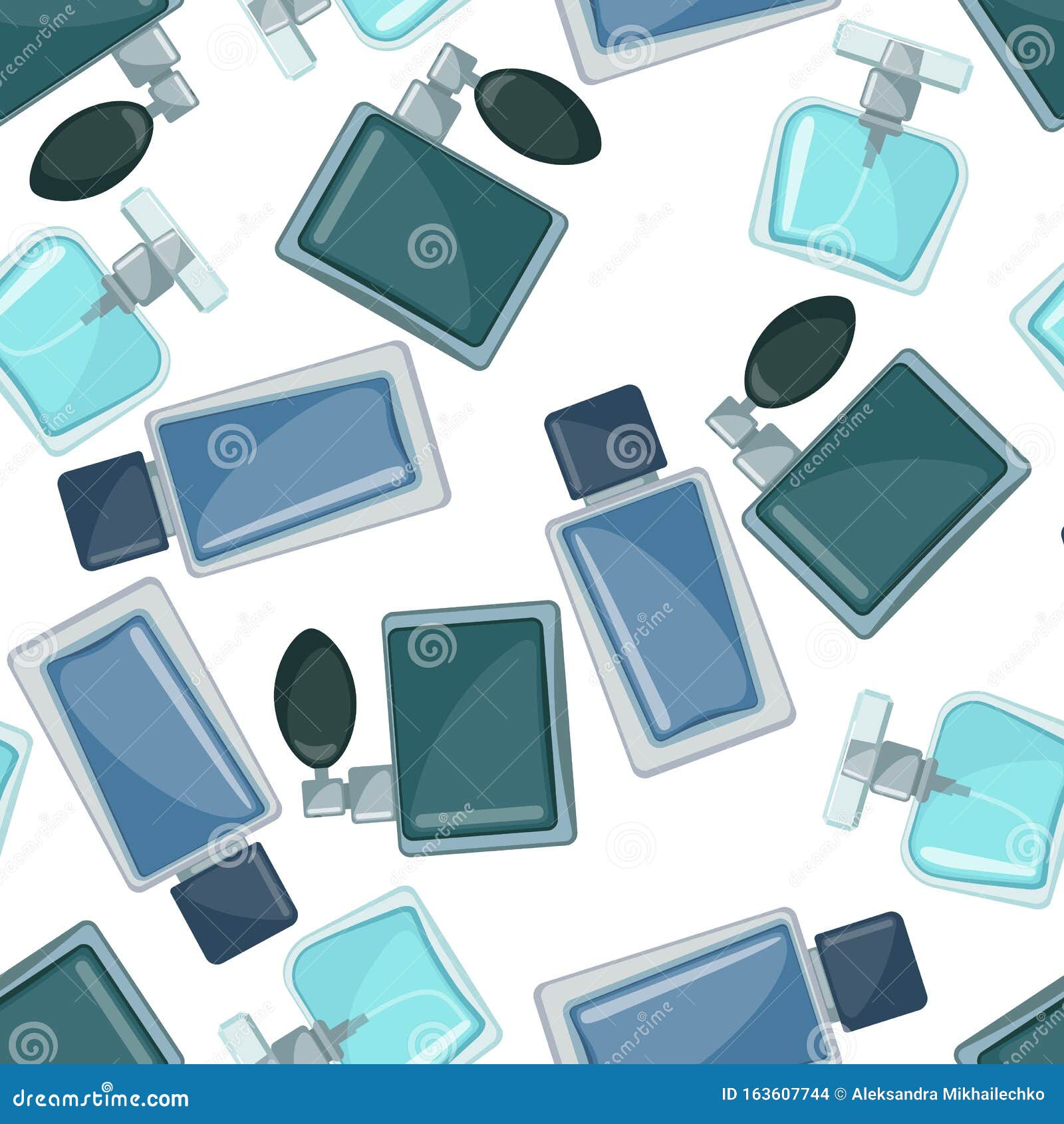 Vector Seamless Pattern with Perfume Bottle in Flat Style Isolated on ...
