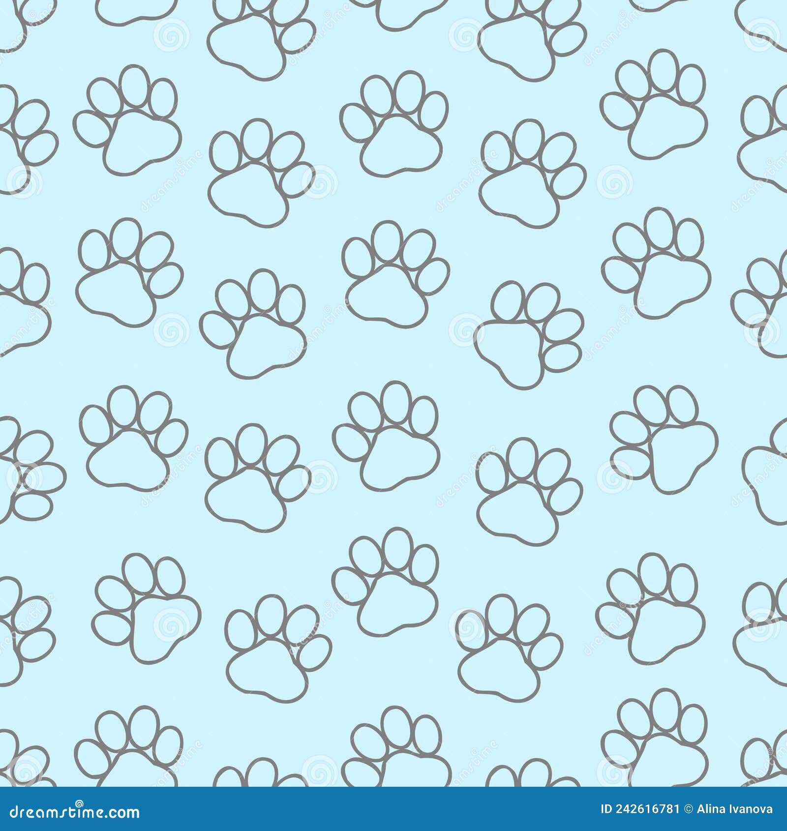 Vector Seamless Pattern with Pets Footprints. Background for Wallpaper ...