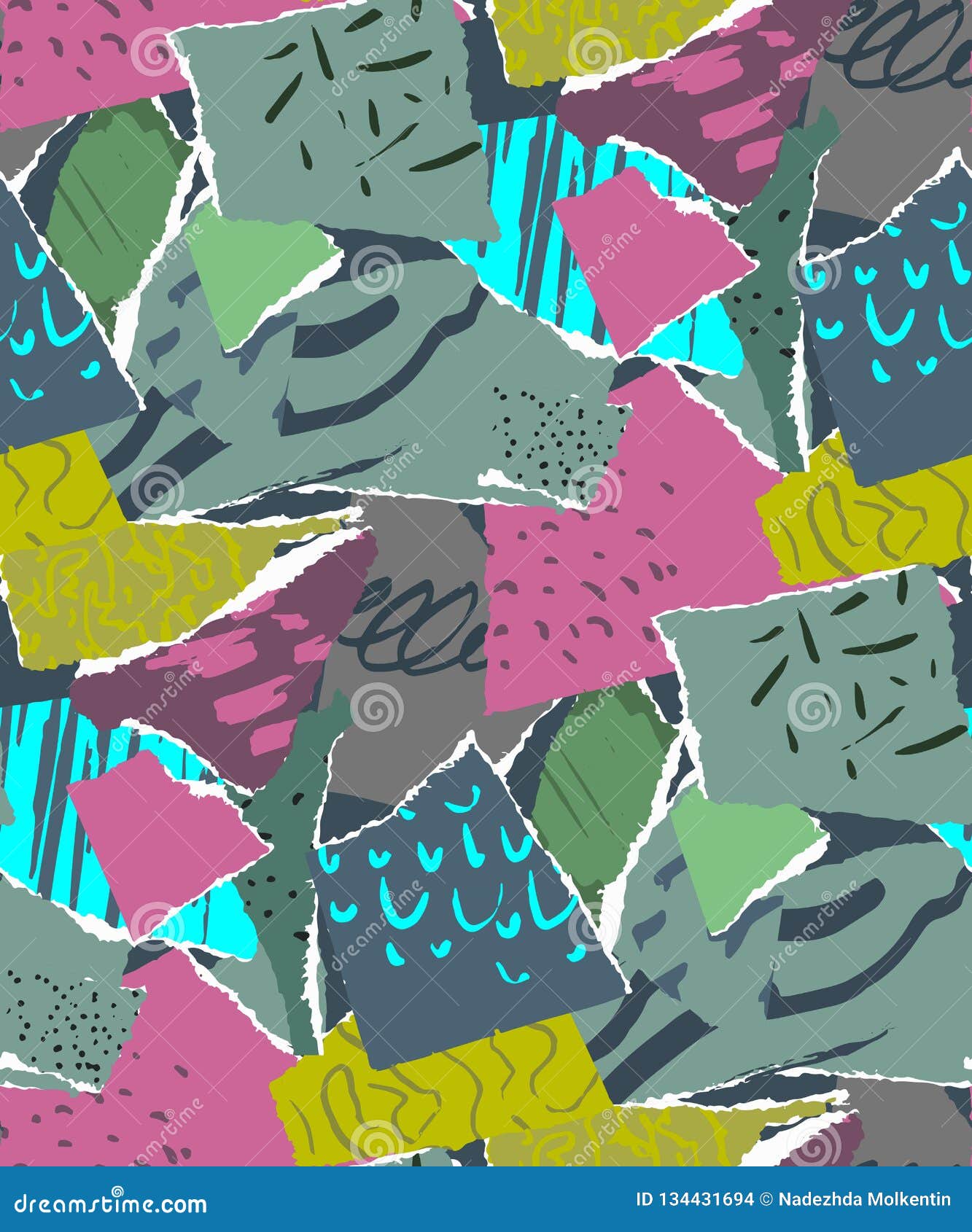 Vector Seamless Pattern. Pieces of Torn Paper Stock Vector ...