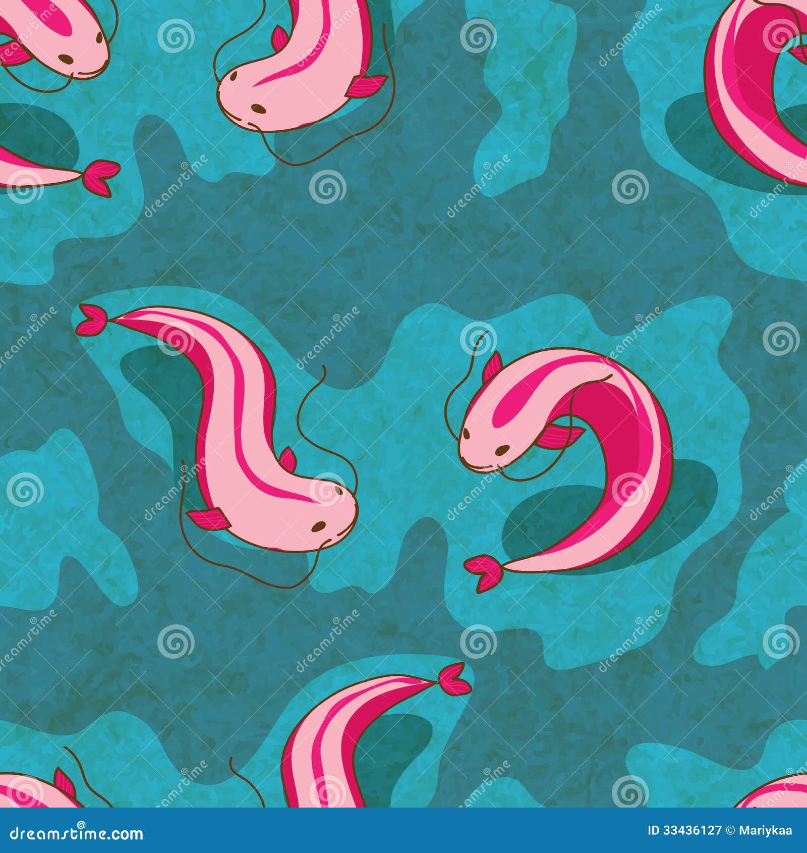 Pink Fish Vector Flat Illustration. Cute Cartoon Character. Sea ...
