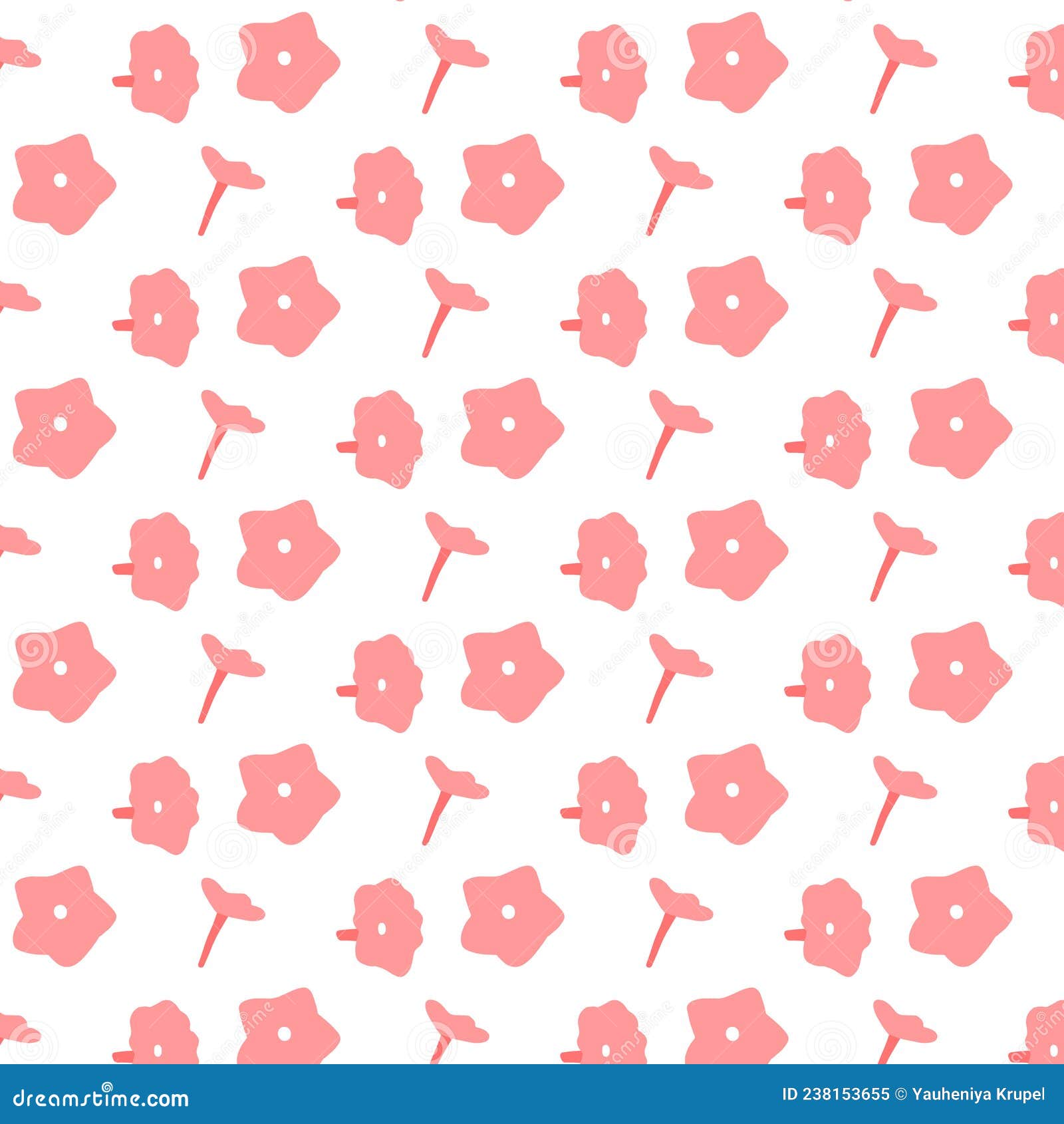 Vector Seamless Pattern with Pink Flowers. Pattern with Spring Flowers ...