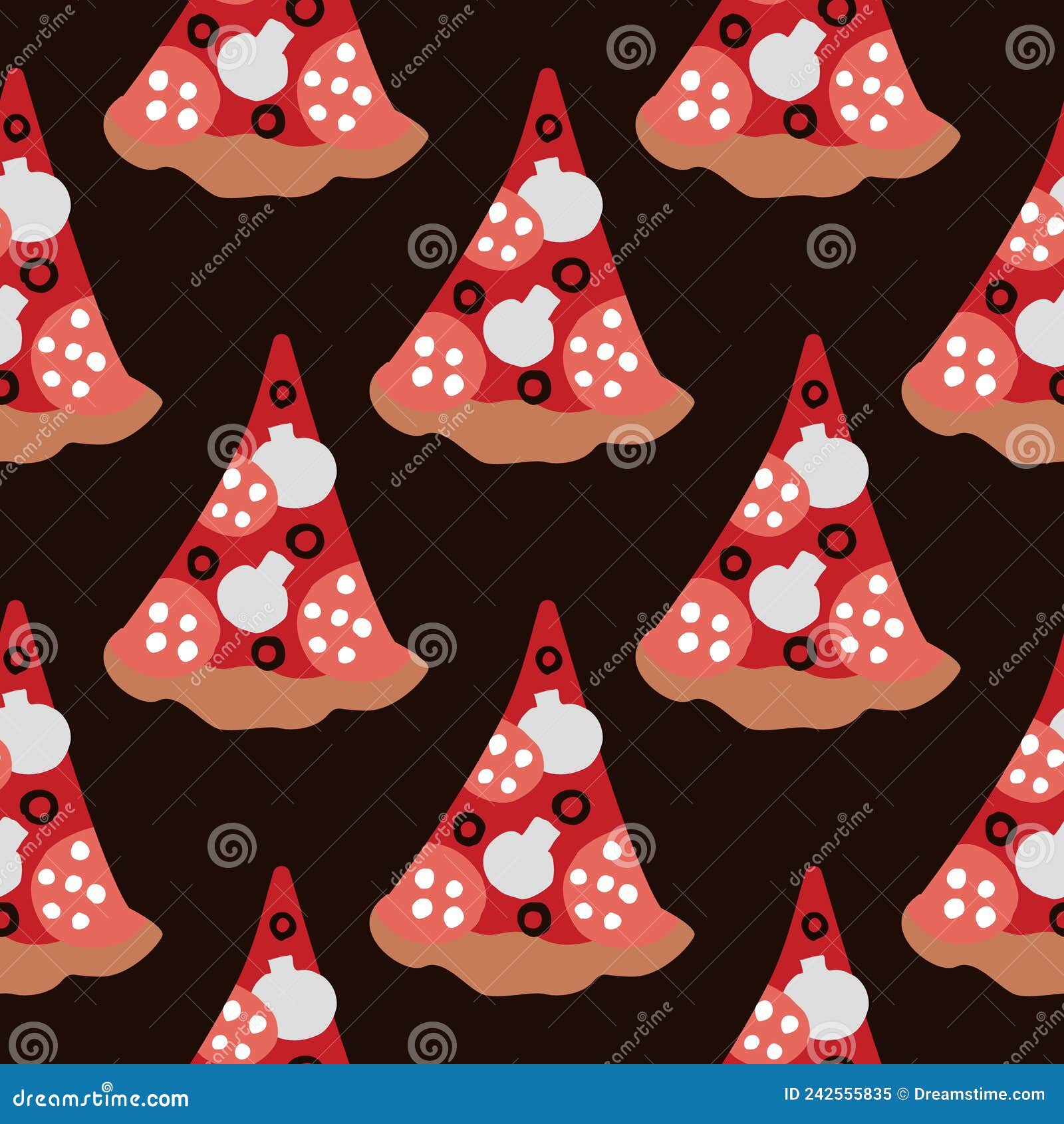 Vector Seamless Pattern with Pizza Slices . Pattern for Fabric ...