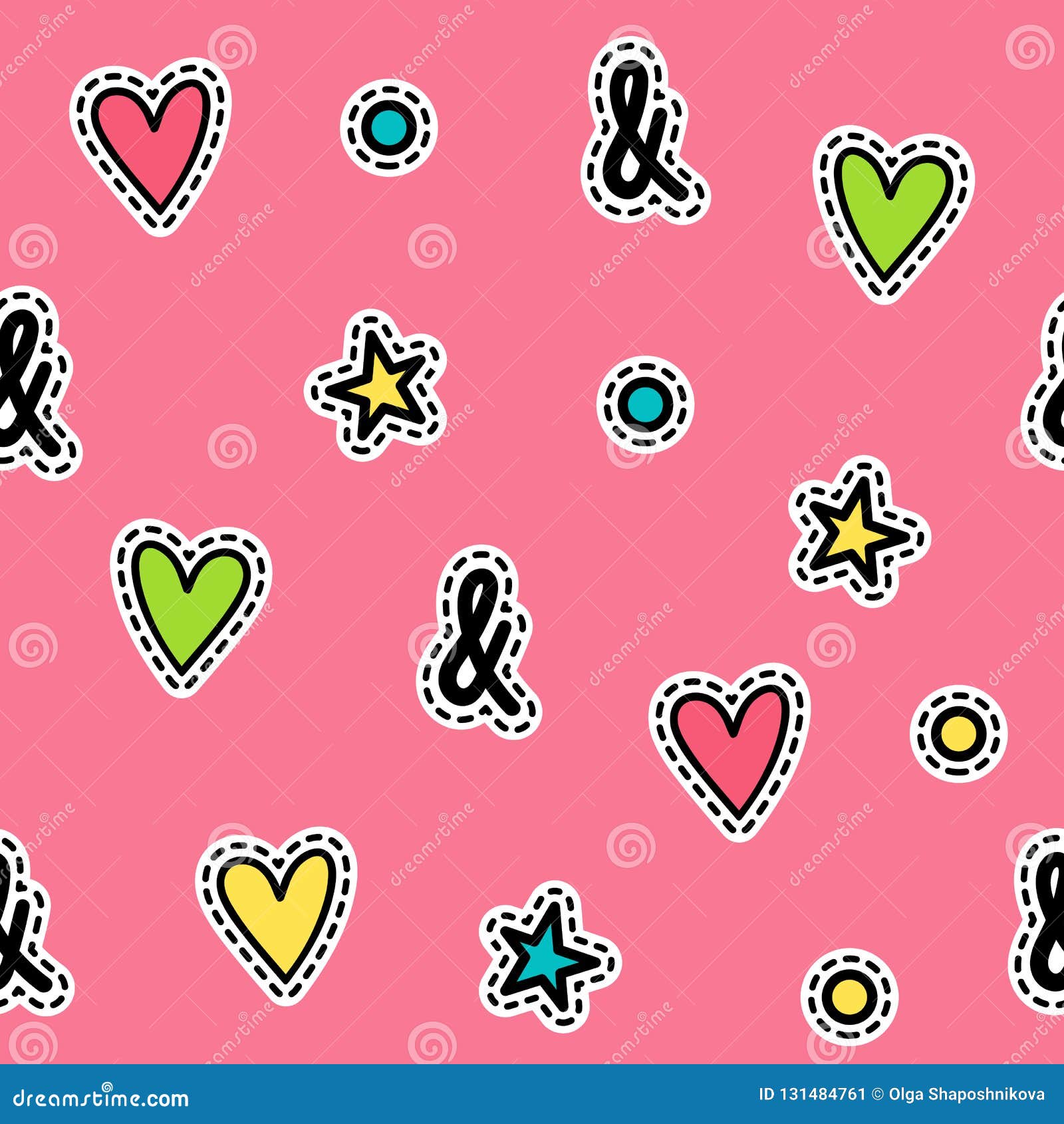Vector Seamless Pattern in Pop Art Style Stock Illustration ...