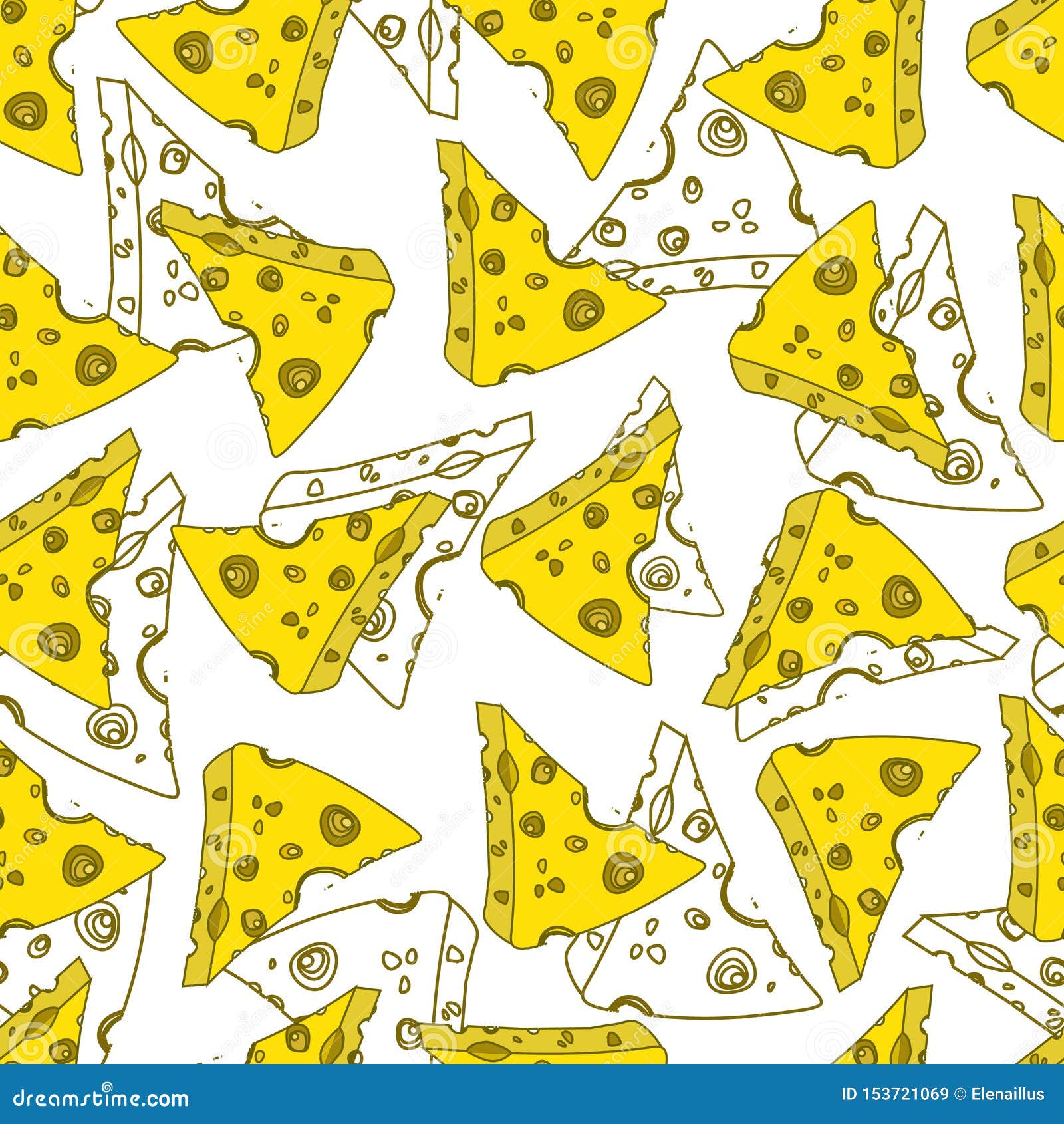 Vector Seamless Pattern,print with Pieces of Cheese. Fine, Colorful ...