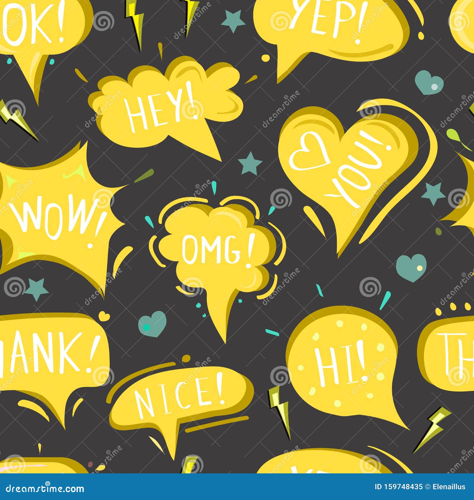 Vector Seamless Pattern,print,wallpaper with Yellow Speech,talk,chat ...