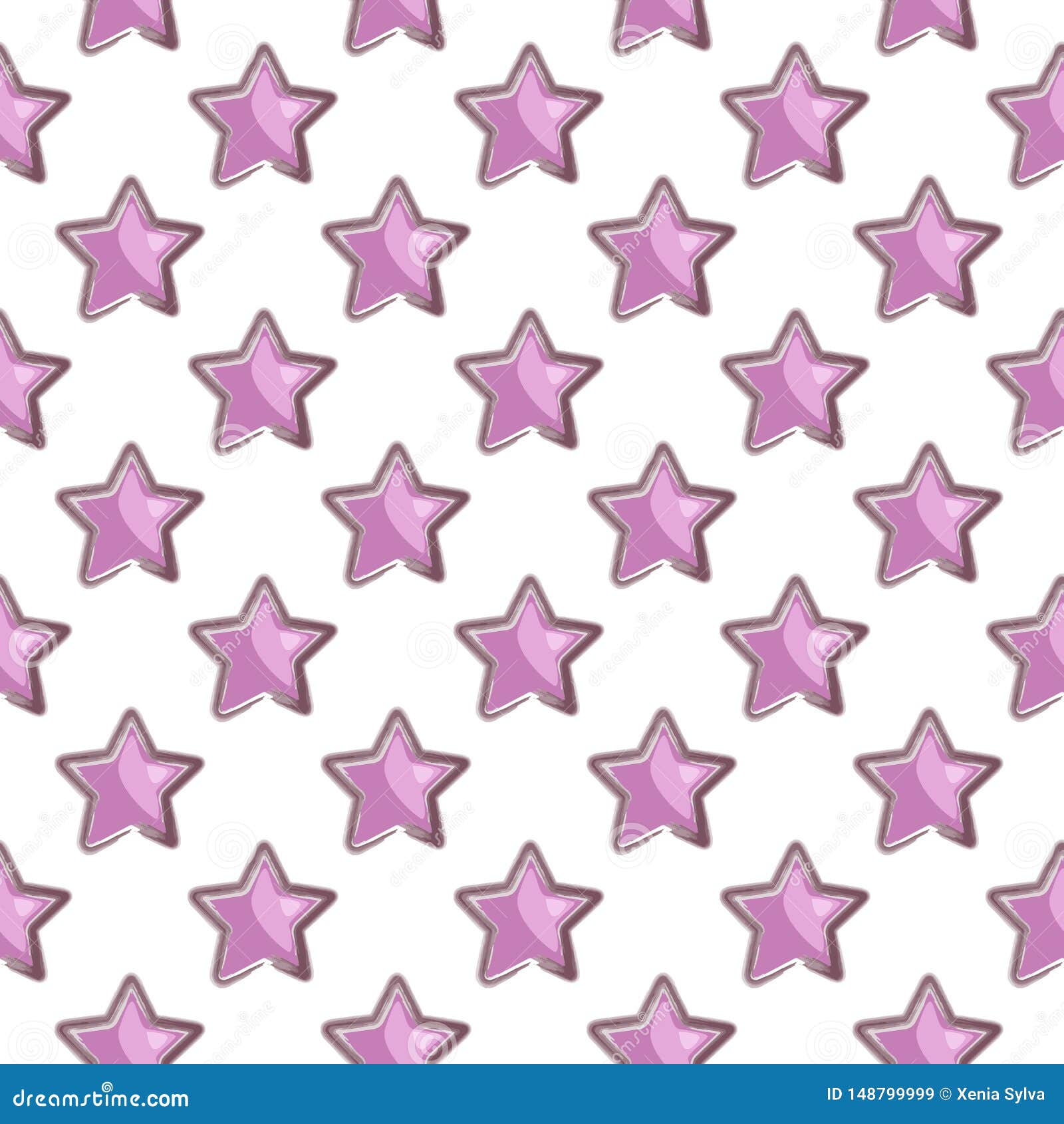 Vector Seamless Pattern with Purple Stars. Stock Vector - Illustration ...