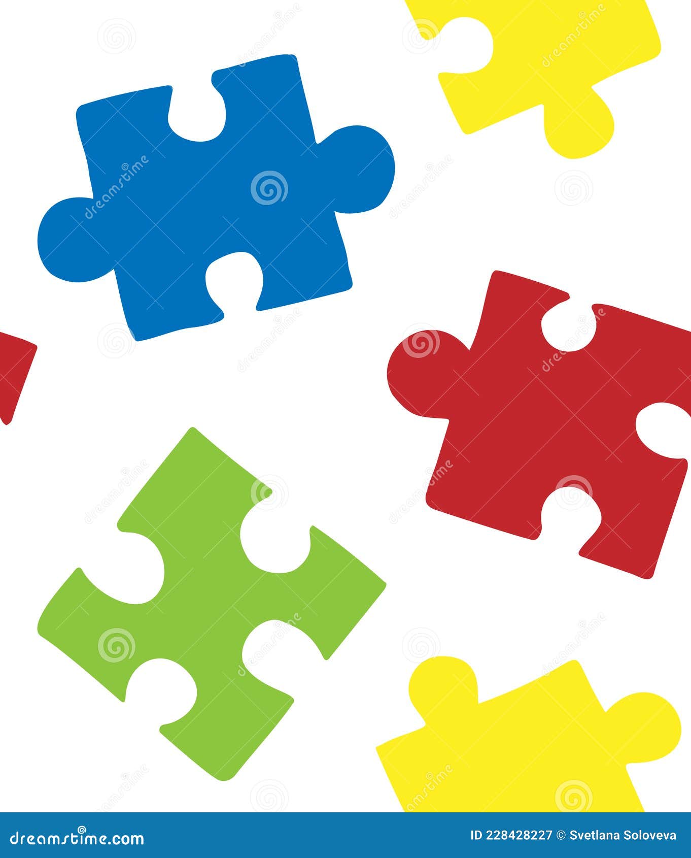 Vector Seamless Pattern of Puzzle Pieces Stock Vector - Illustration of ...