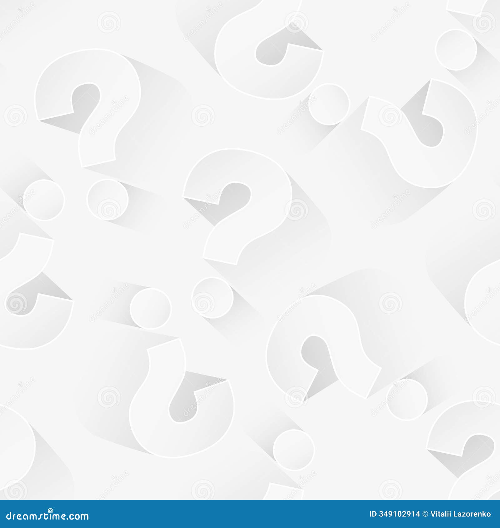 Vector Seamless Pattern with Question Mark on Light Background ...