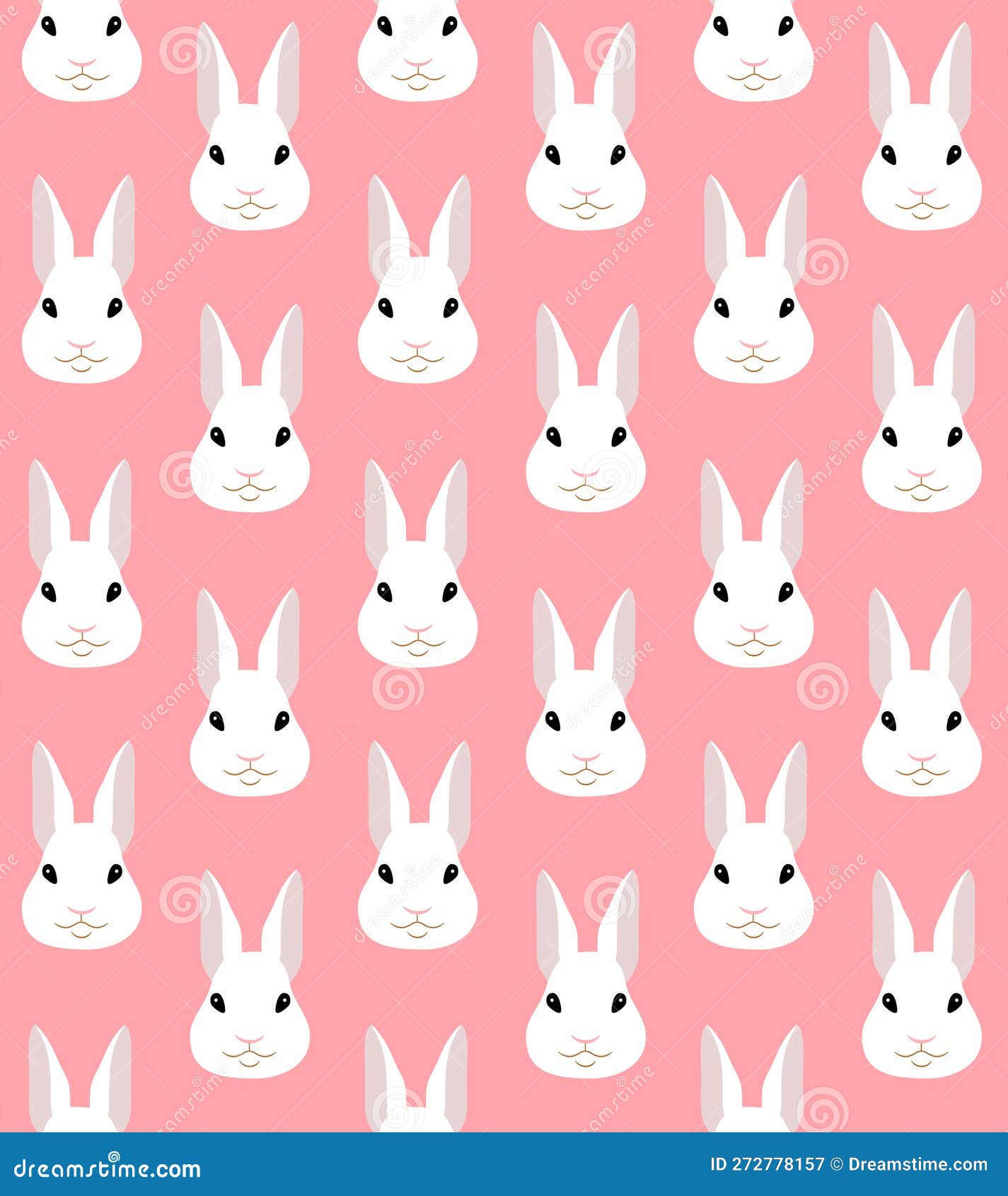 Vector Seamless Pattern of Rabbit Bunny Face Stock Vector ...