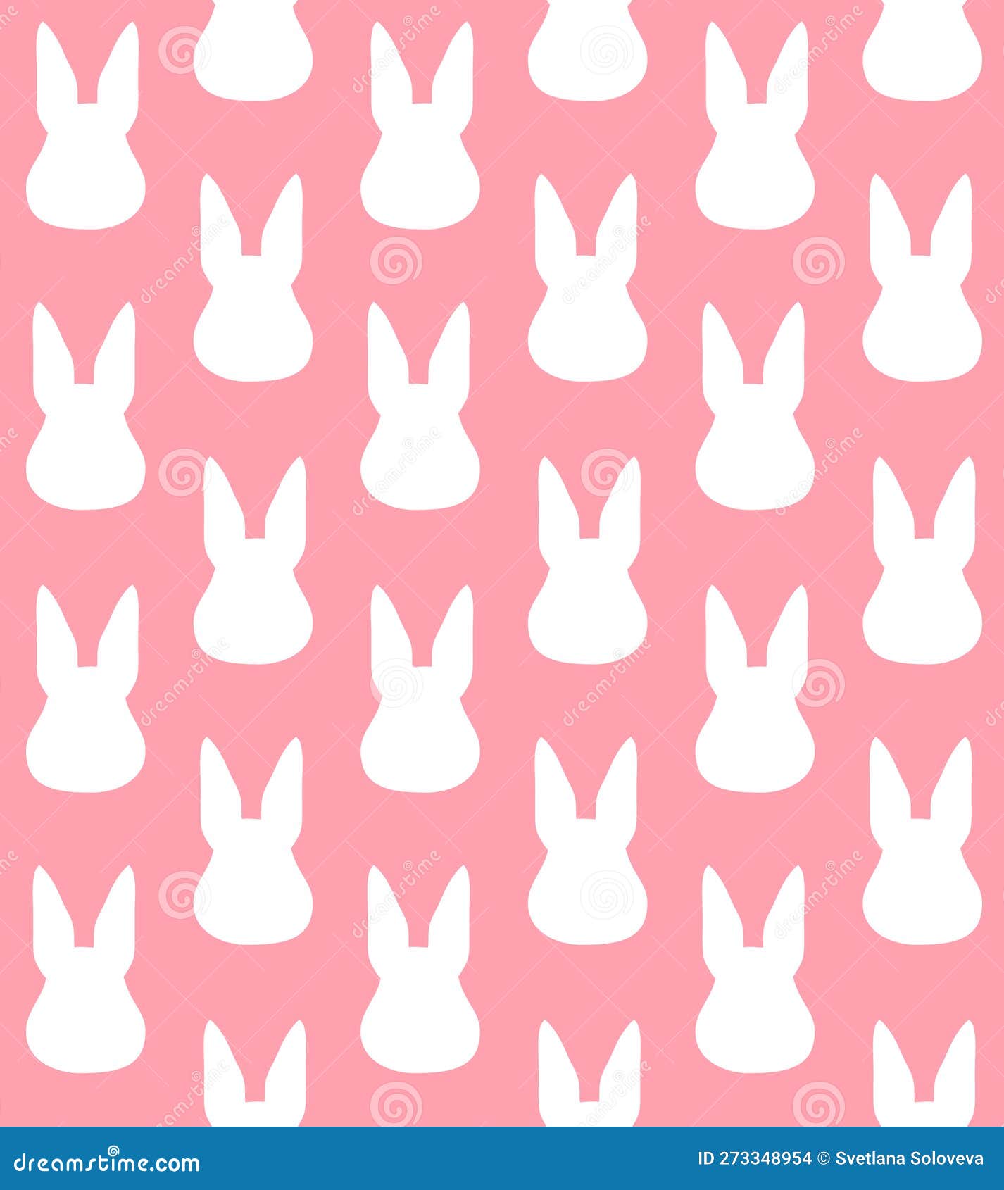 Vector Seamless Pattern of Rabbit Bunny Head Stock Vector ...