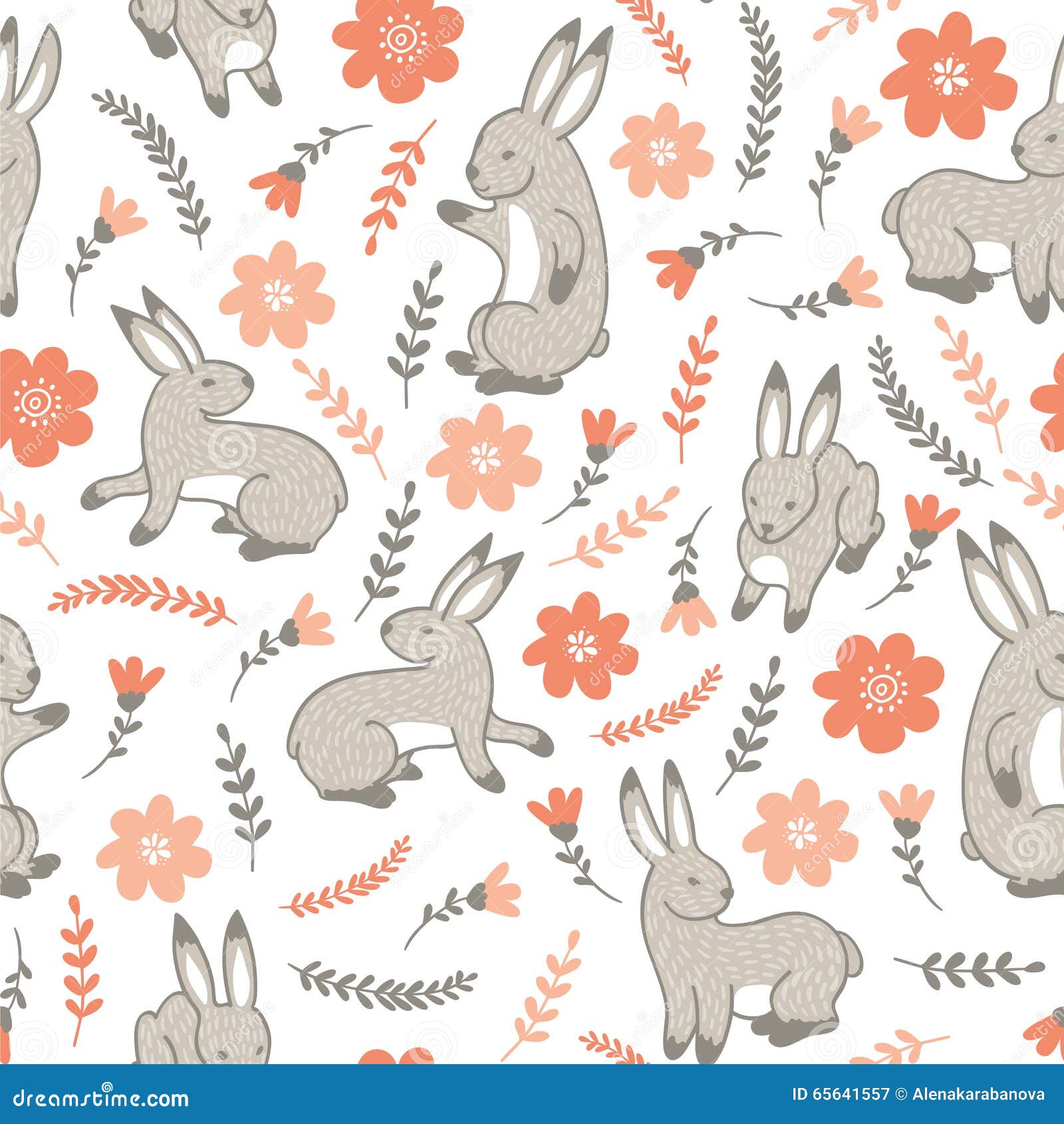 Seamless Pattern Rabbits Stock Illustrations – 5,589 Seamless Pattern ...