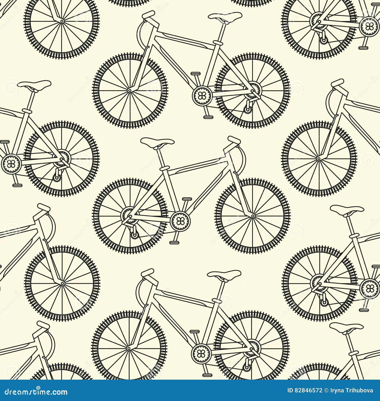 Vector Seamless Pattern with Racing Bikes. Stock Vector - Illustration ...