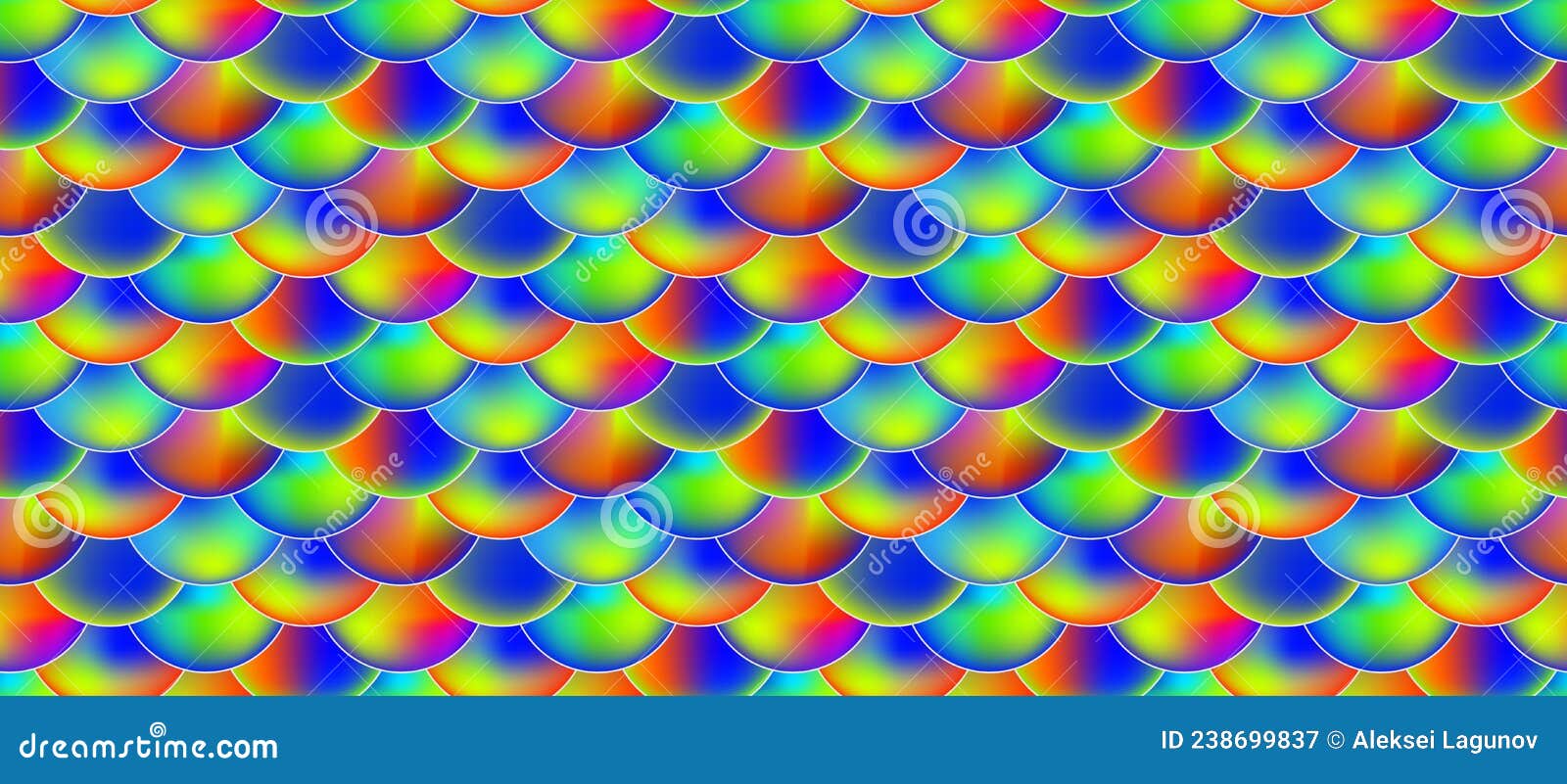 Vector Seamless Pattern, Rainbow Colored Scale, Colorful Background ...