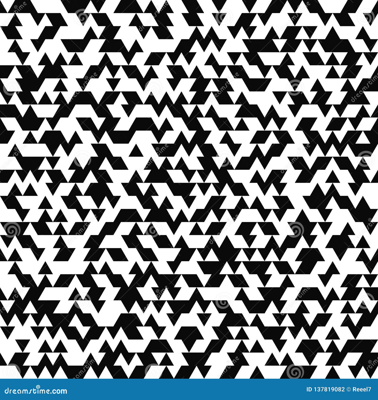 Vector Seamless Pattern. Random Triangle Texture. Black-and-white ...
