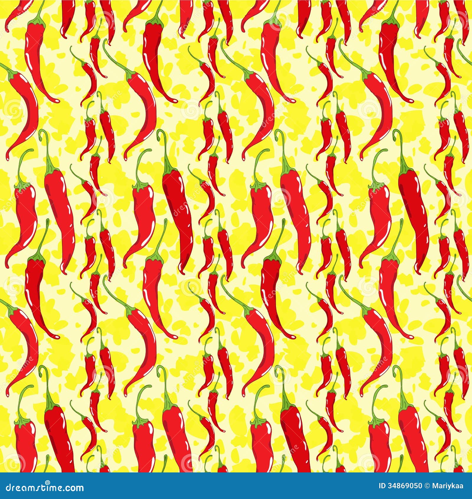 Vector Seamless Pattern with Red Chili Peppers Stock Vector ...