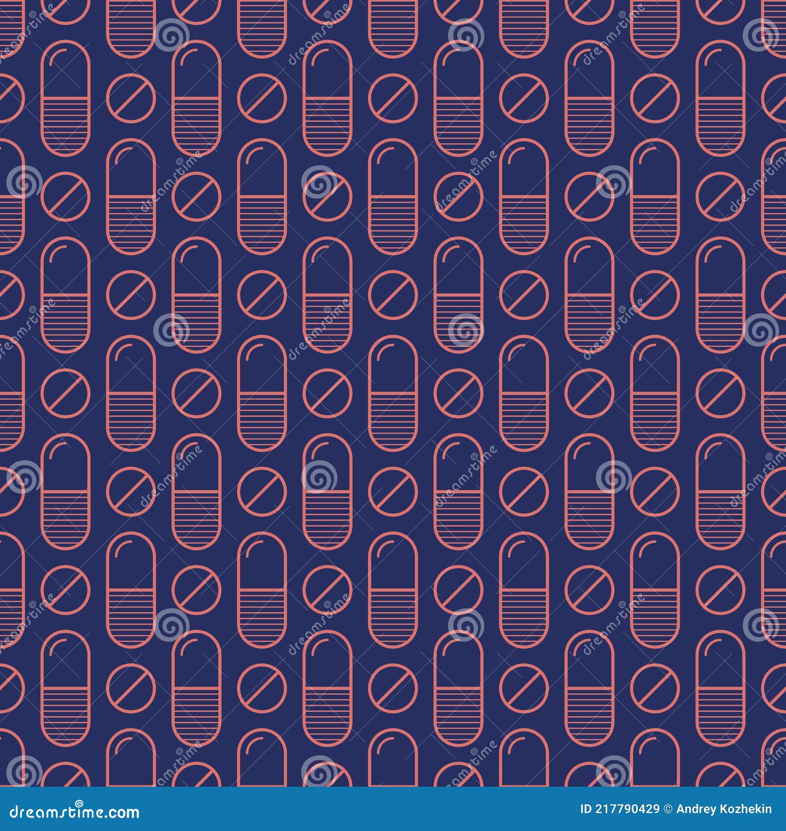 Vector Seamless Pattern with Red Color Pills, Tablets, Capsules ...