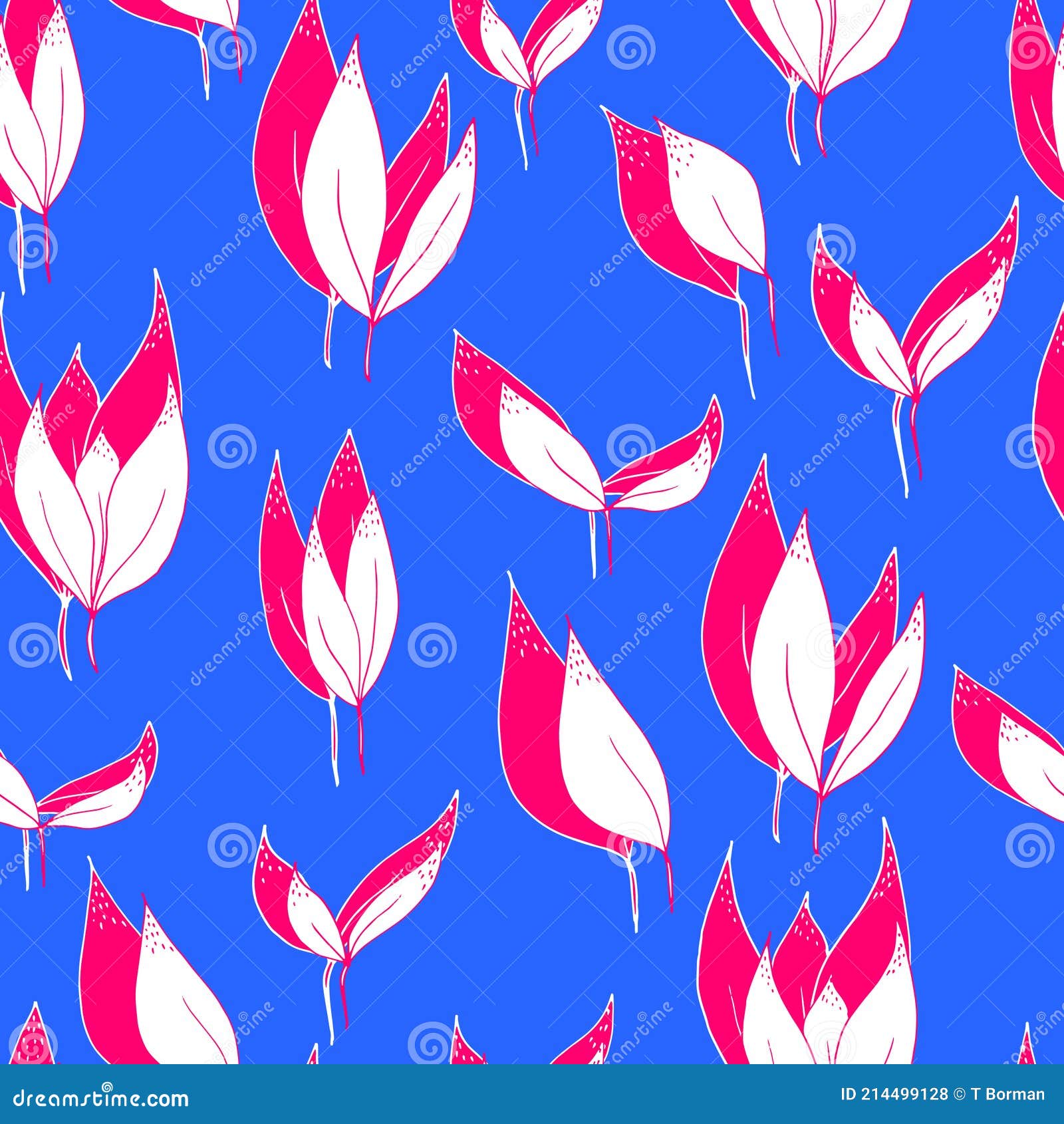 Vector Seamless Pattern Red Leaves with Shadow on a Contrasting ...