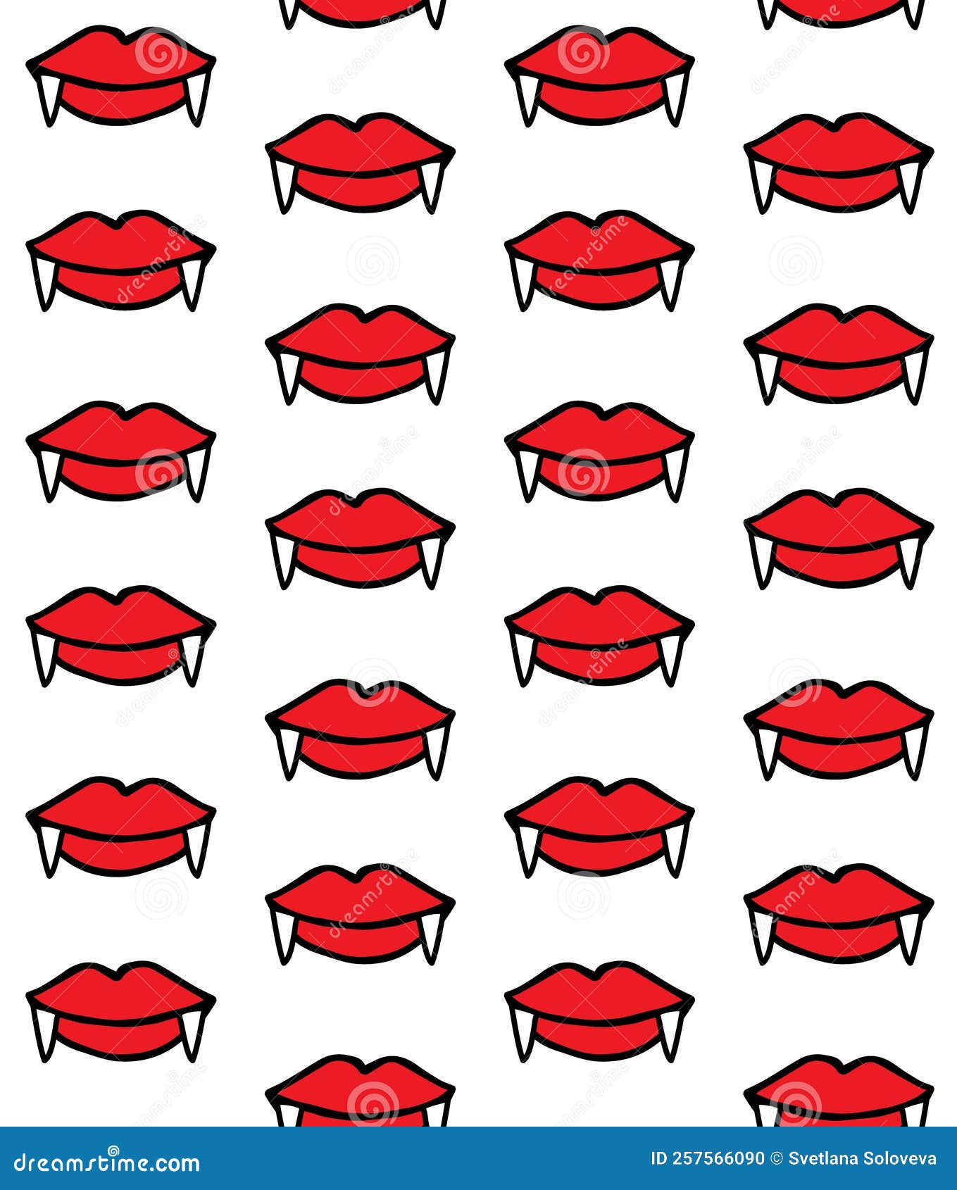 Vector Seamless Pattern of Red Vampire Lips Stock Vector - Illustration ...